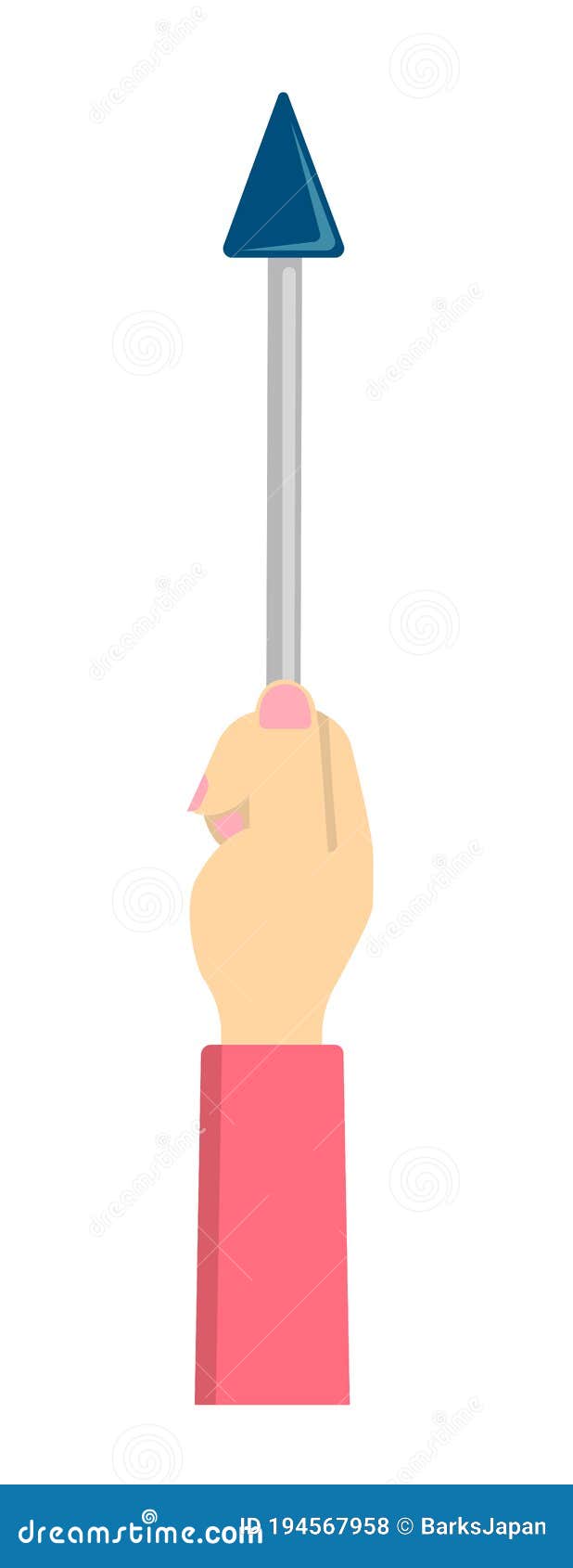 Hand Holding Pointing Stick Vector Illustration Female Hand Stock ...