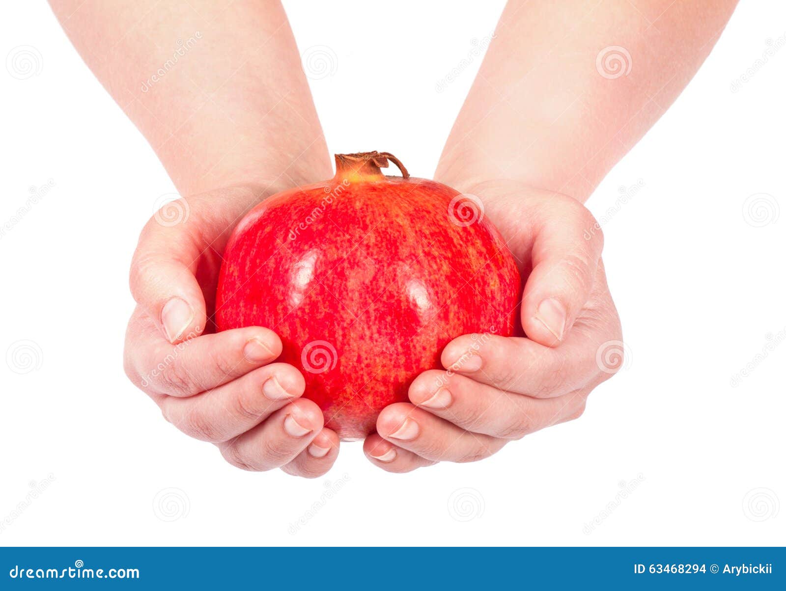 Hand holding pomegranate stock photo. Image of finger - 63468294