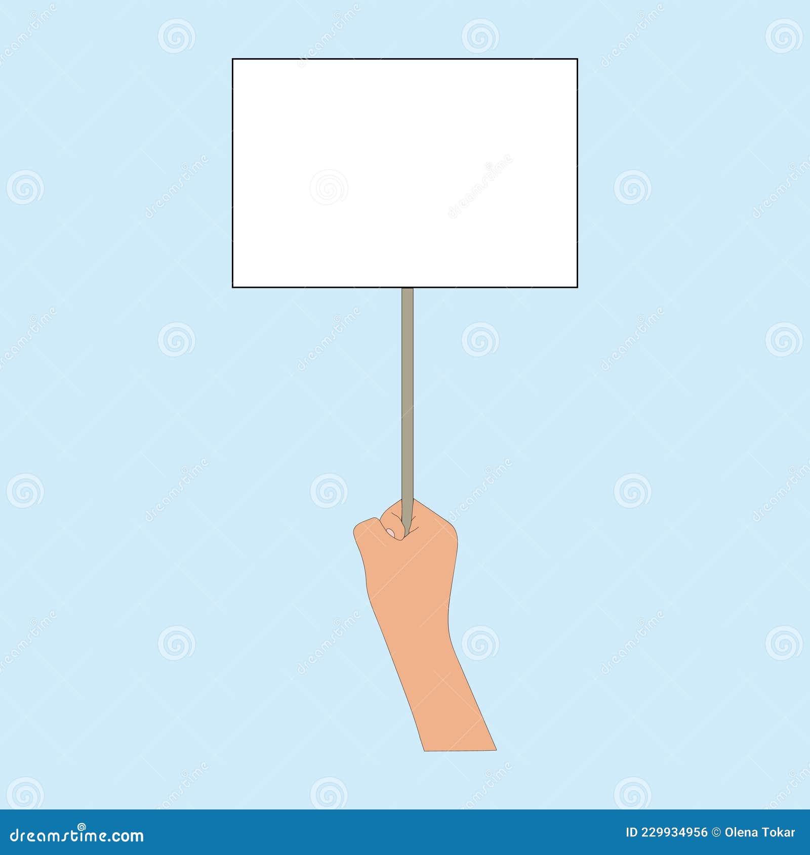 Hand Holding a Poster, Vector Illustration of Hand Draw Stock Vector ...