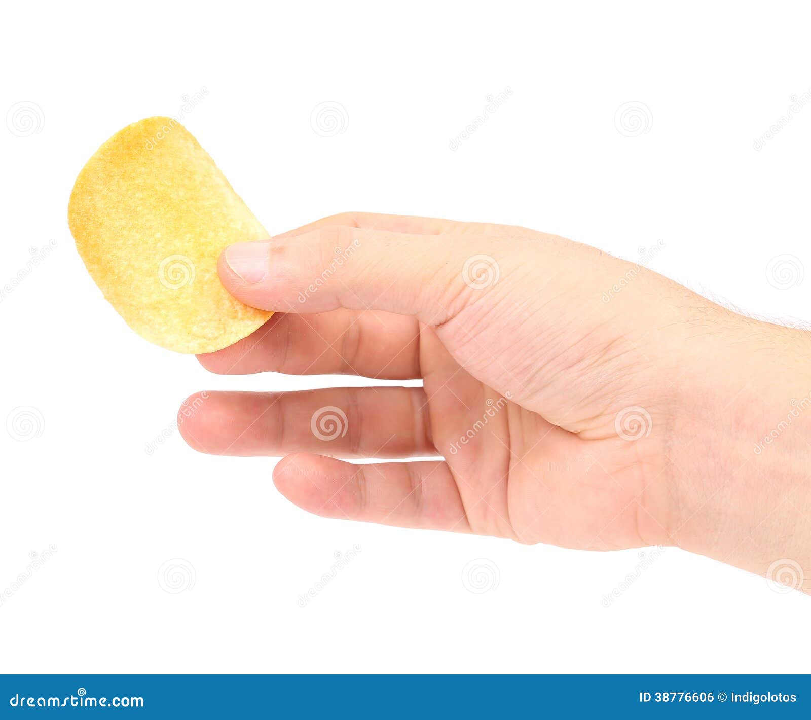 Hand Holding a potato chip stock photo. Image of salted - 38776606