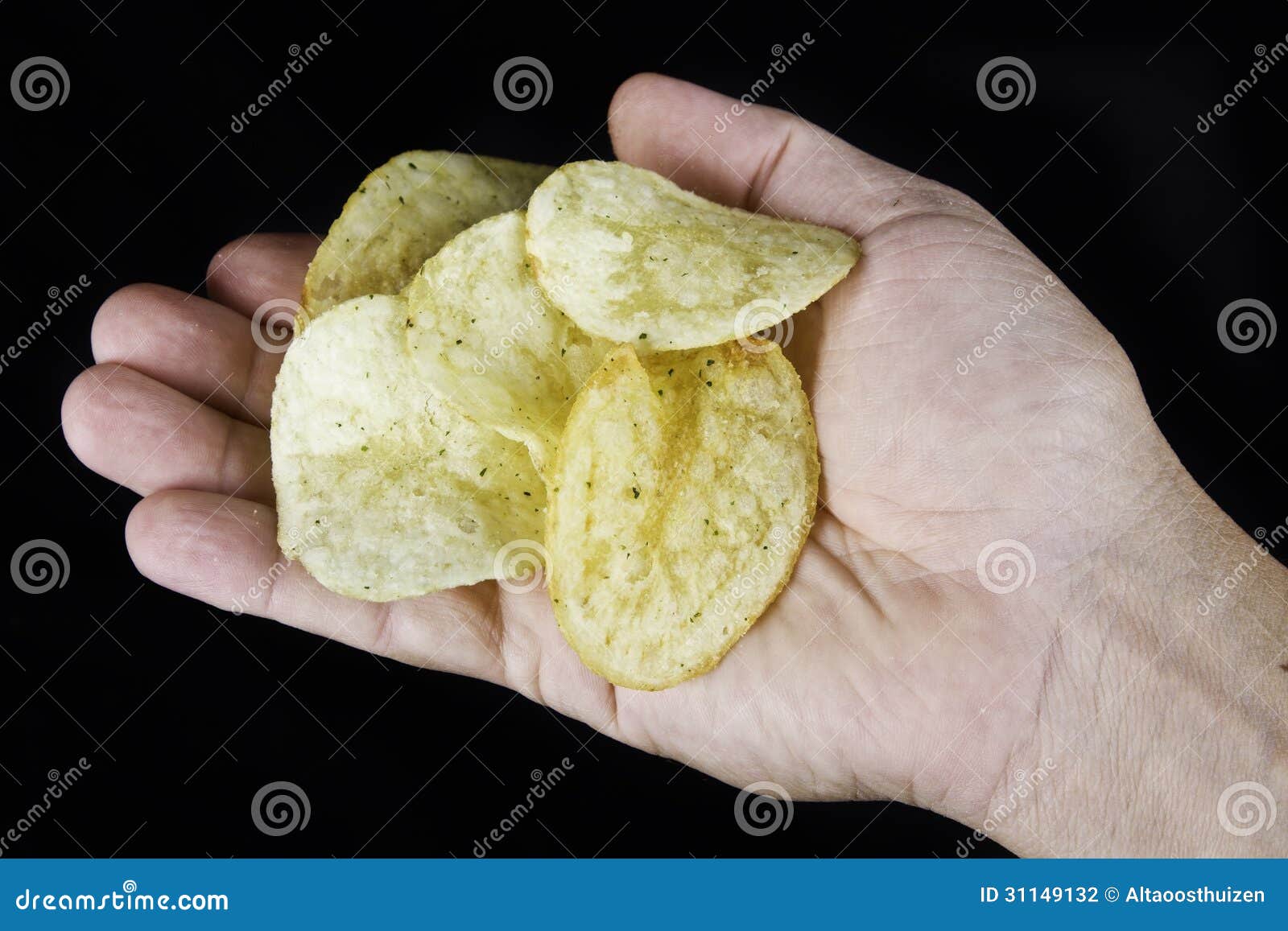 Hand Holding Potato Chips Stock Photo | CartoonDealer.com #31149132