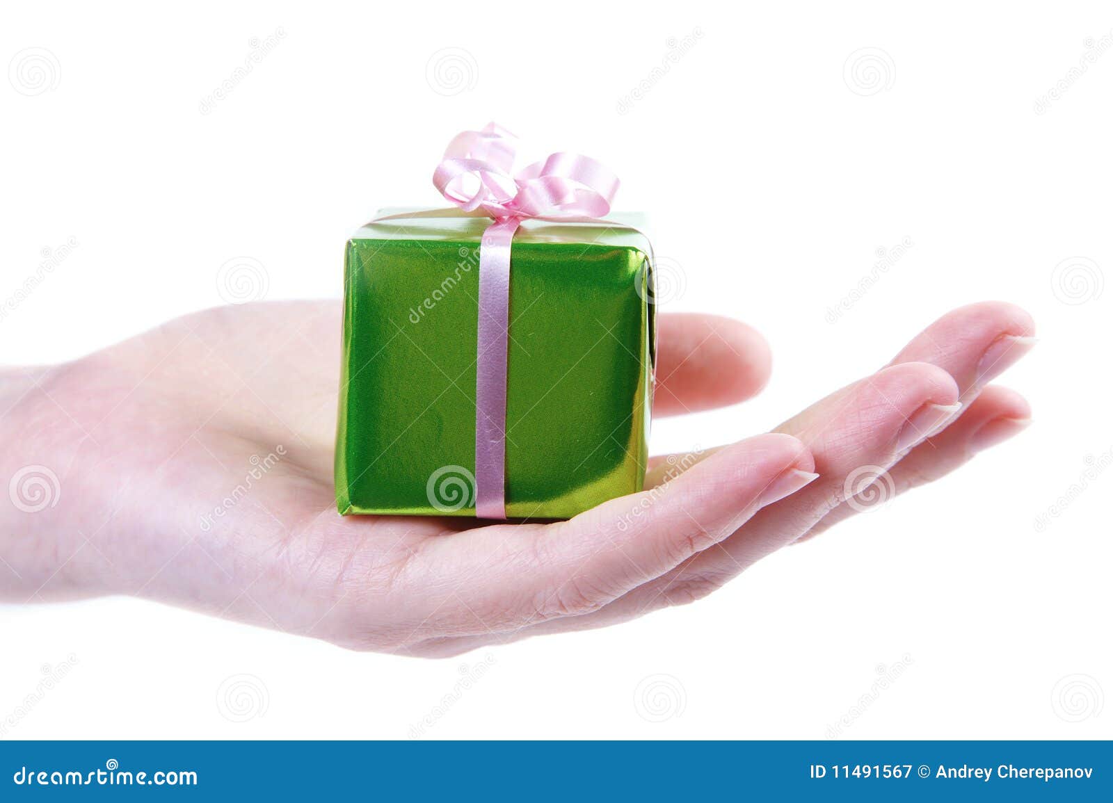 Hand holding a present stock image. Image of yellow, package - 11491567