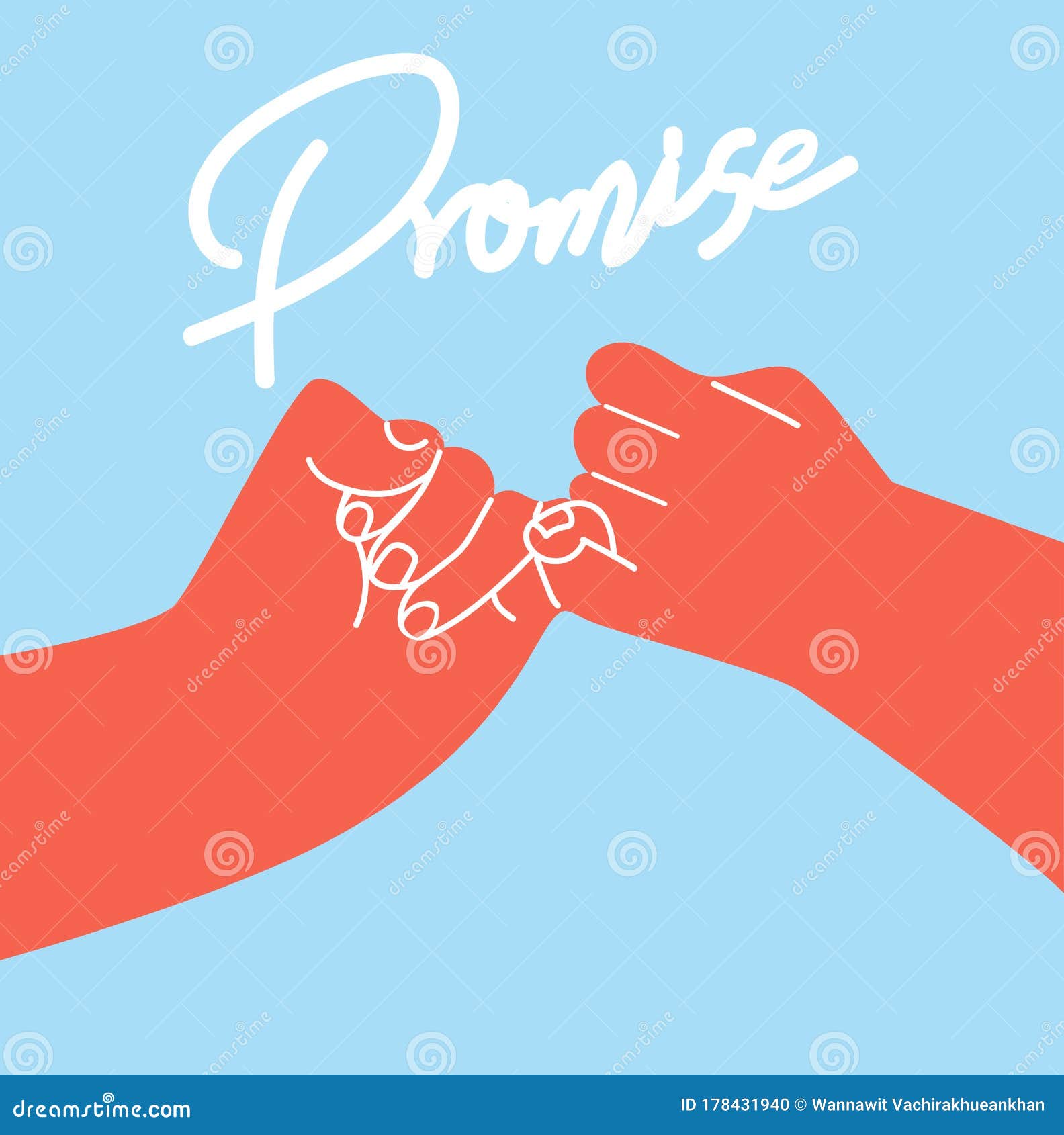 Hand Holding Promise Flat Design Vector Concept Stock Vector ...