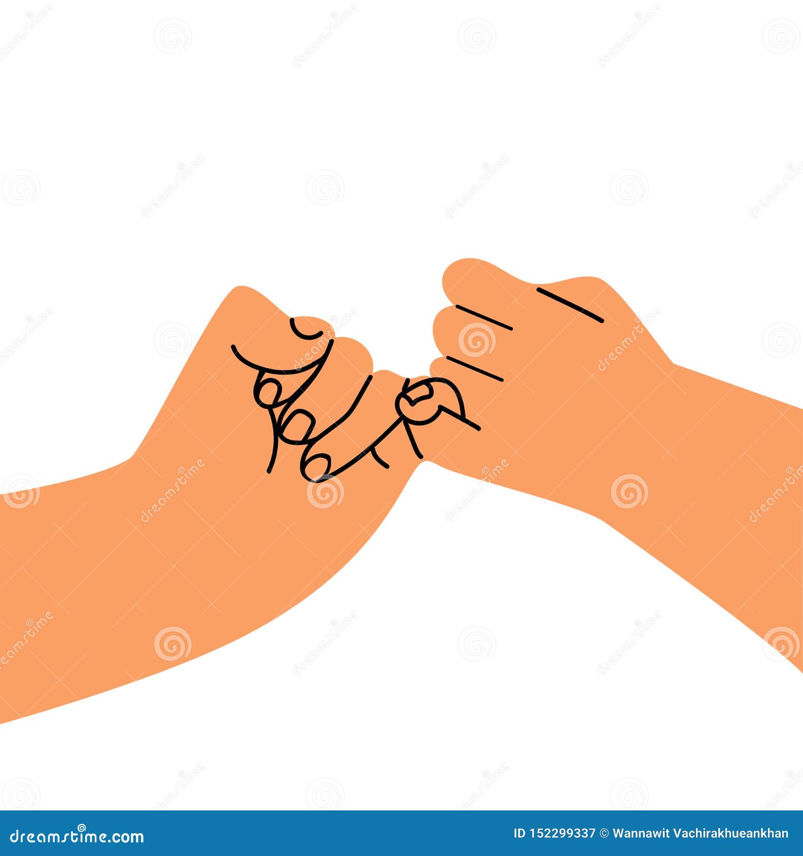 Hand Holding Promise Flat Design Vector Stock Vector - Illustration of ...