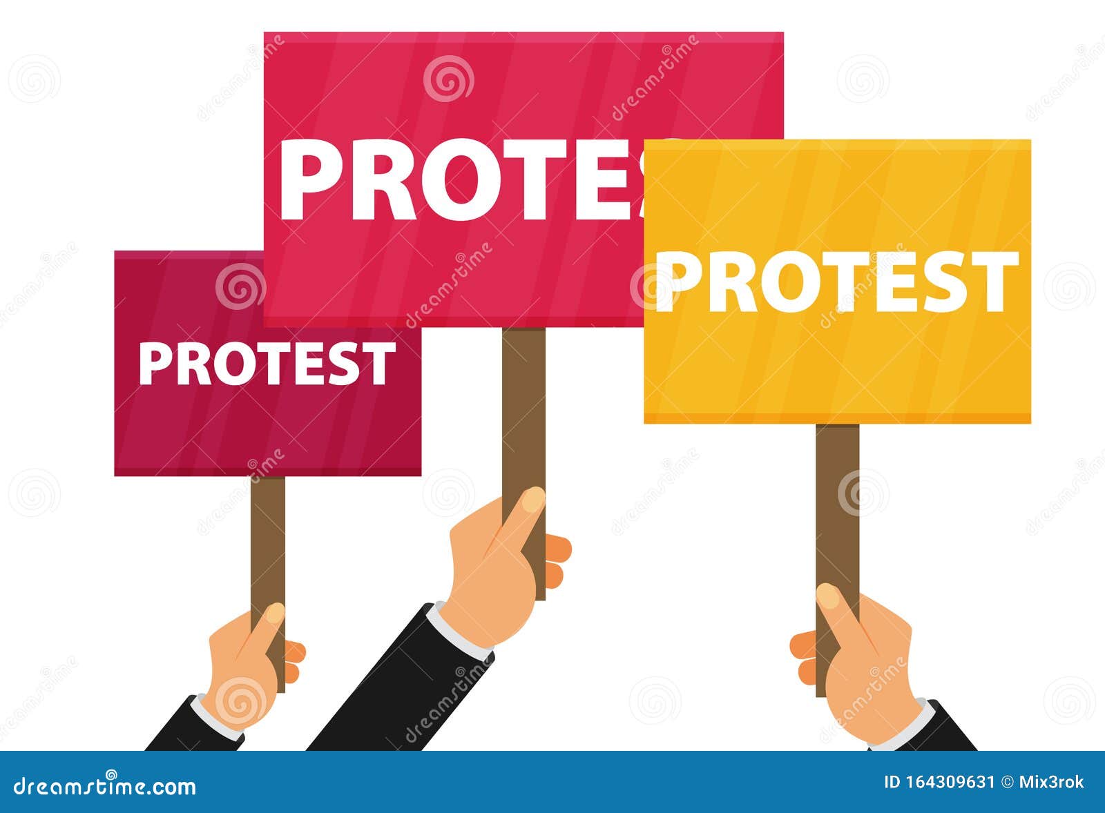 Hand Holding Protest Sign Flat Illustration Stock Vector - Illustration ...
