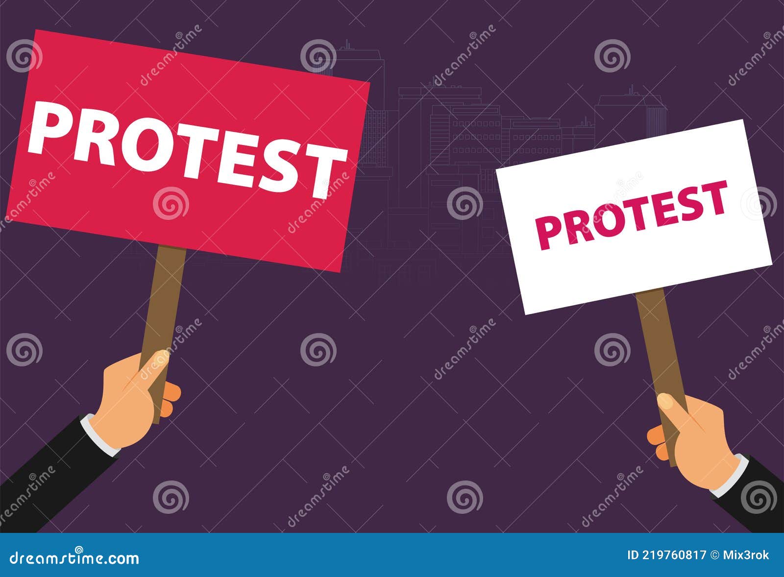 Hand Holding Protest Sign Flat Illustration Stock Vector - Illustration ...