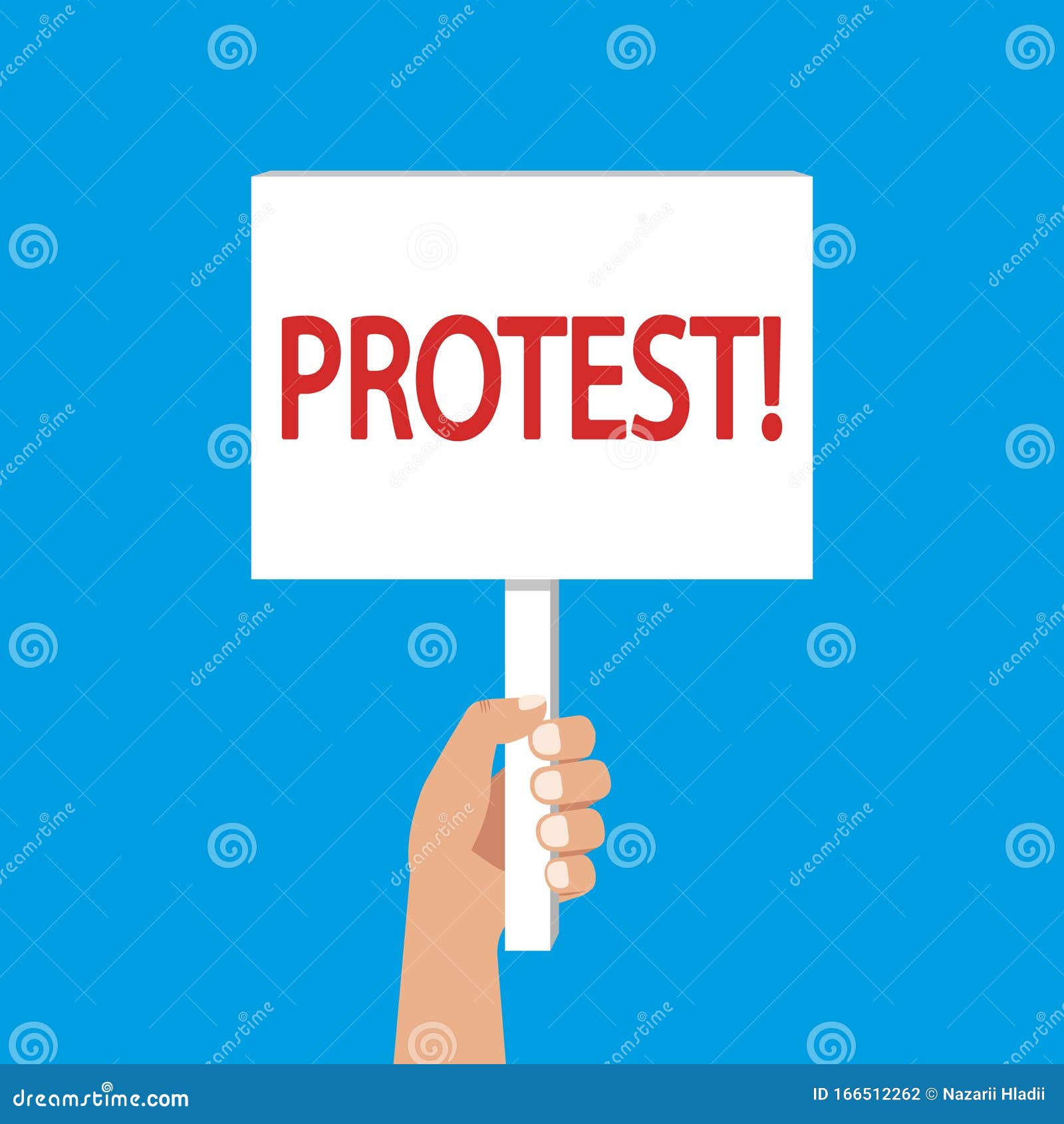 Hand Holding Protest Sign Flat Illustration. Vector. Stock Vector ...