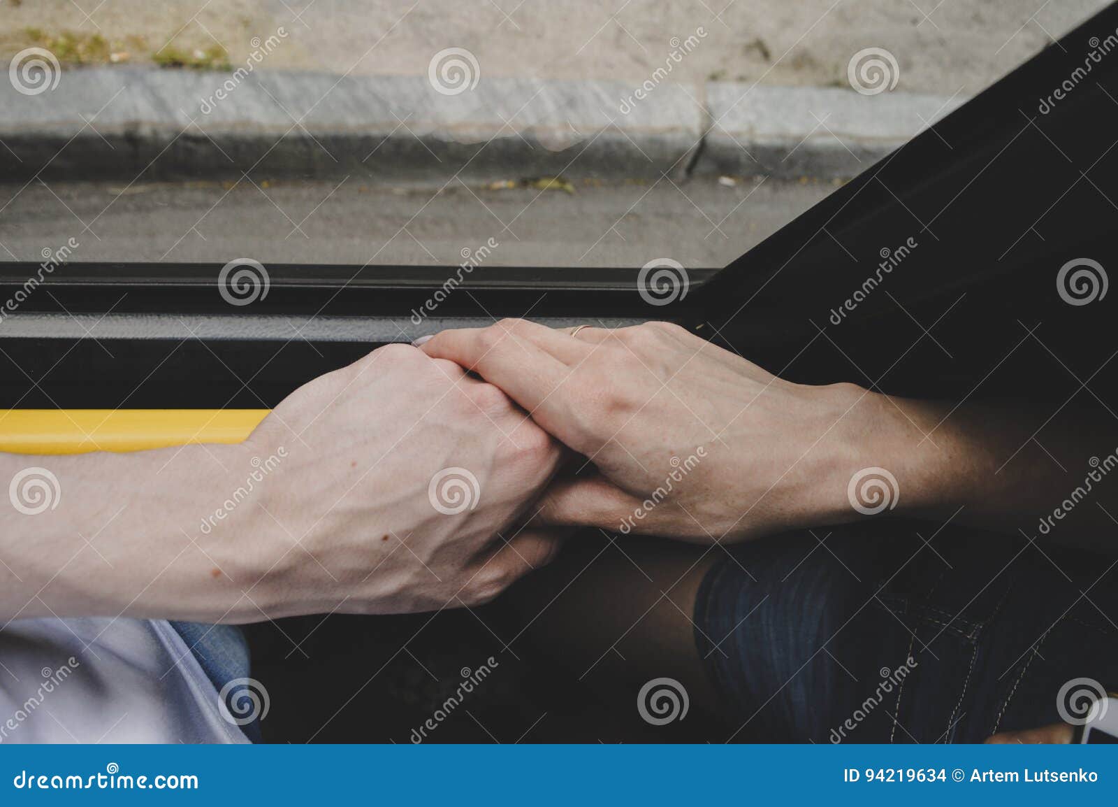 Hand Holding in Public Transport Stock Photo - Image of indoors ...