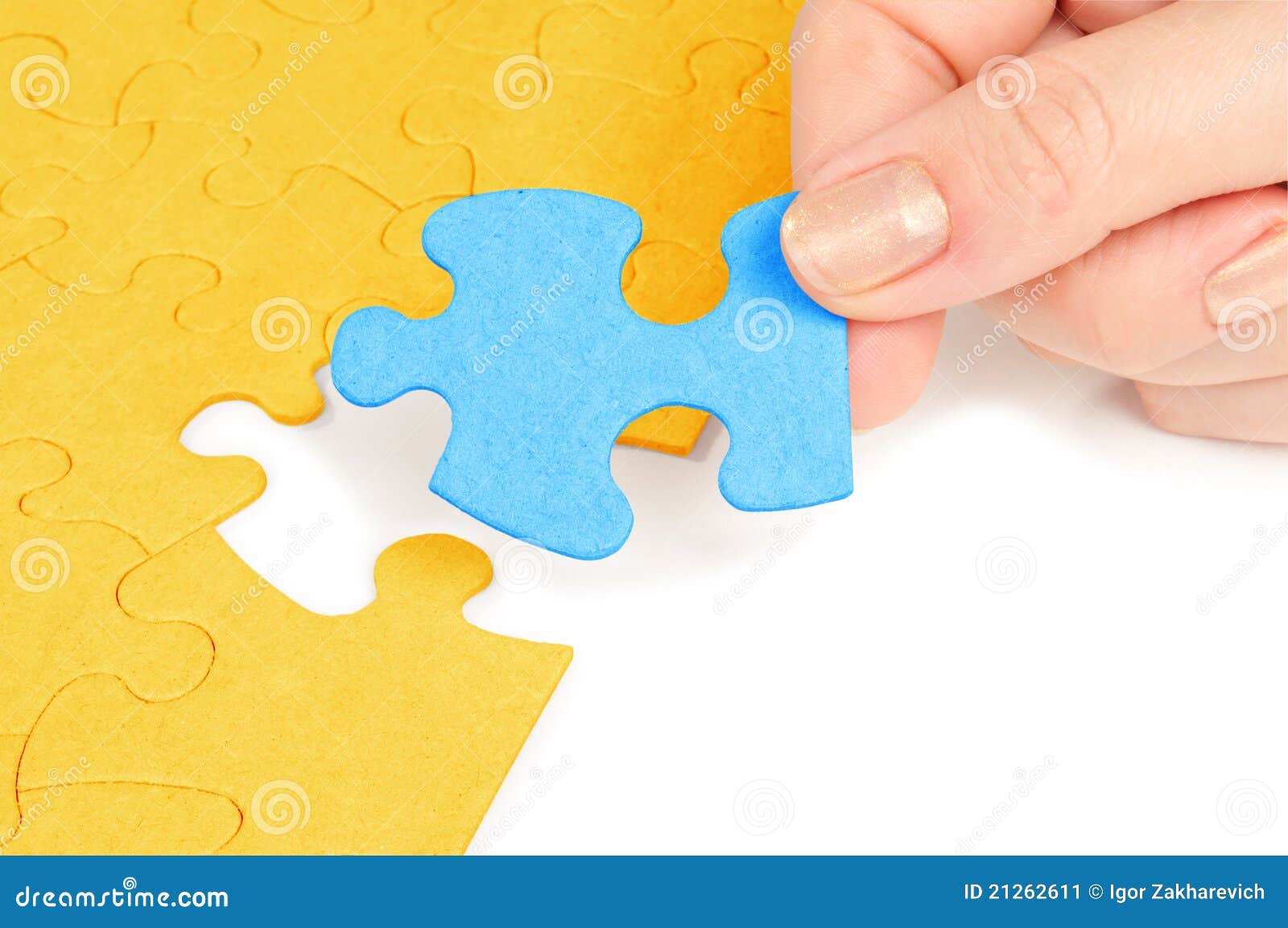 Hand Holding Puzzle Piece stock image. Image of contrast - 21262611