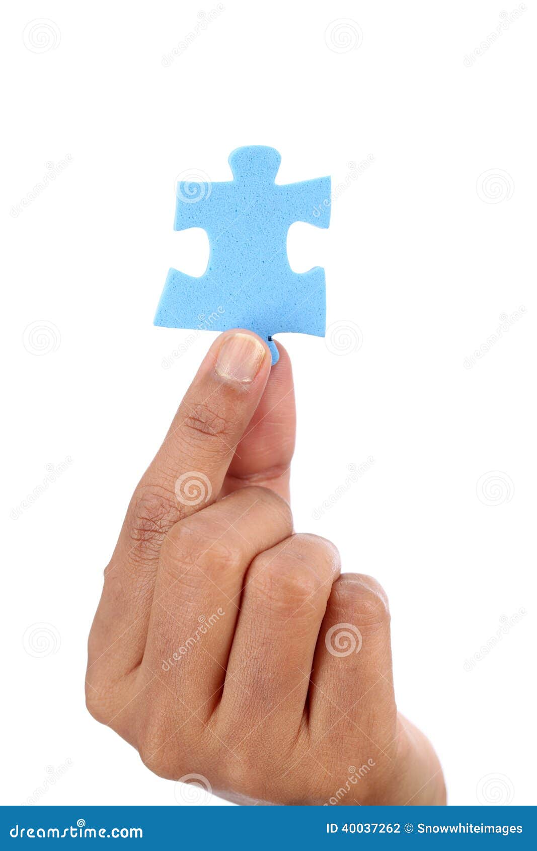 Hand holding puzzle piece stock photo. Image of isolated - 40037262