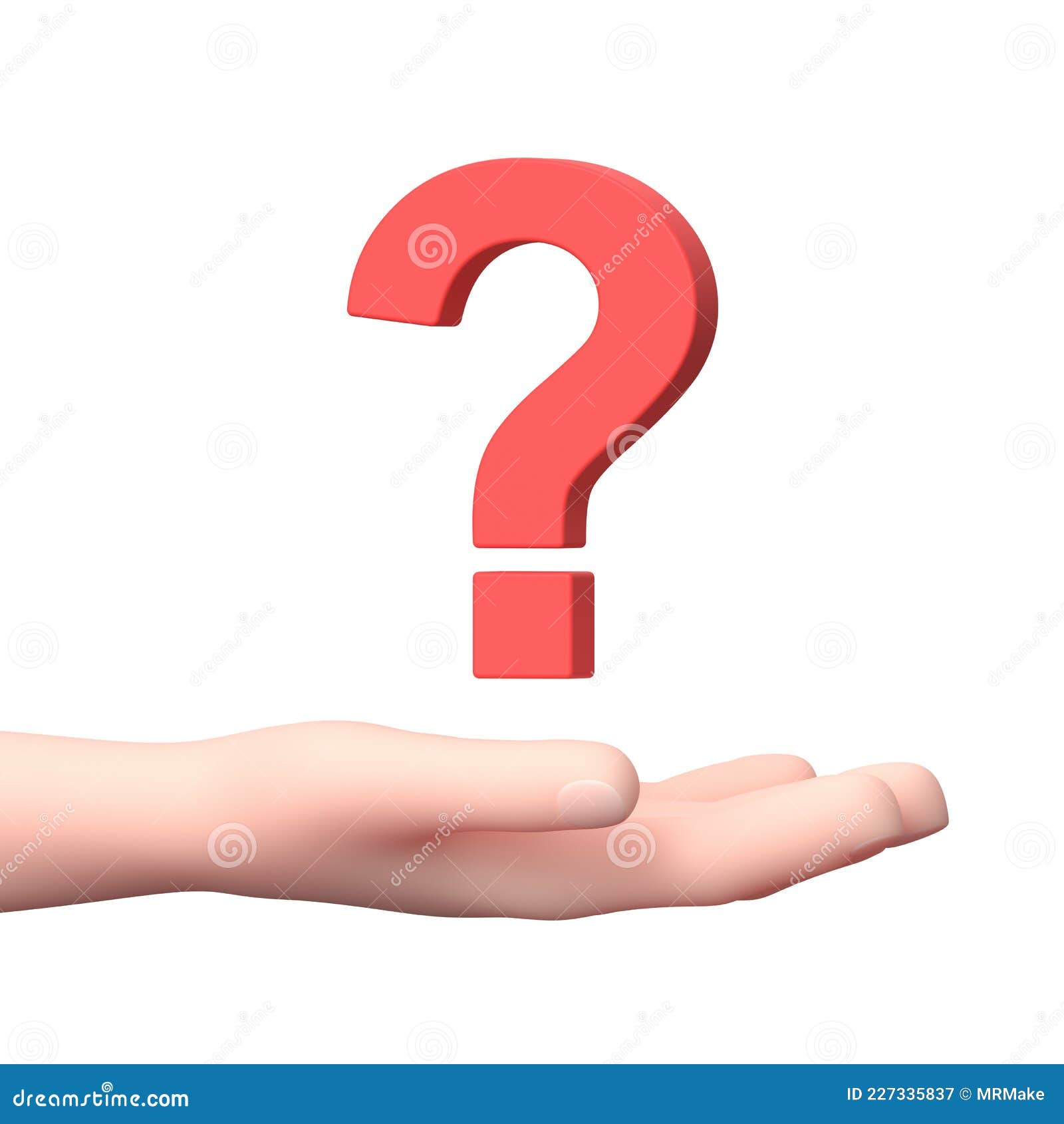 Hand Holding a Question Mark. 3D Cartoon Character. Isolated on White ...