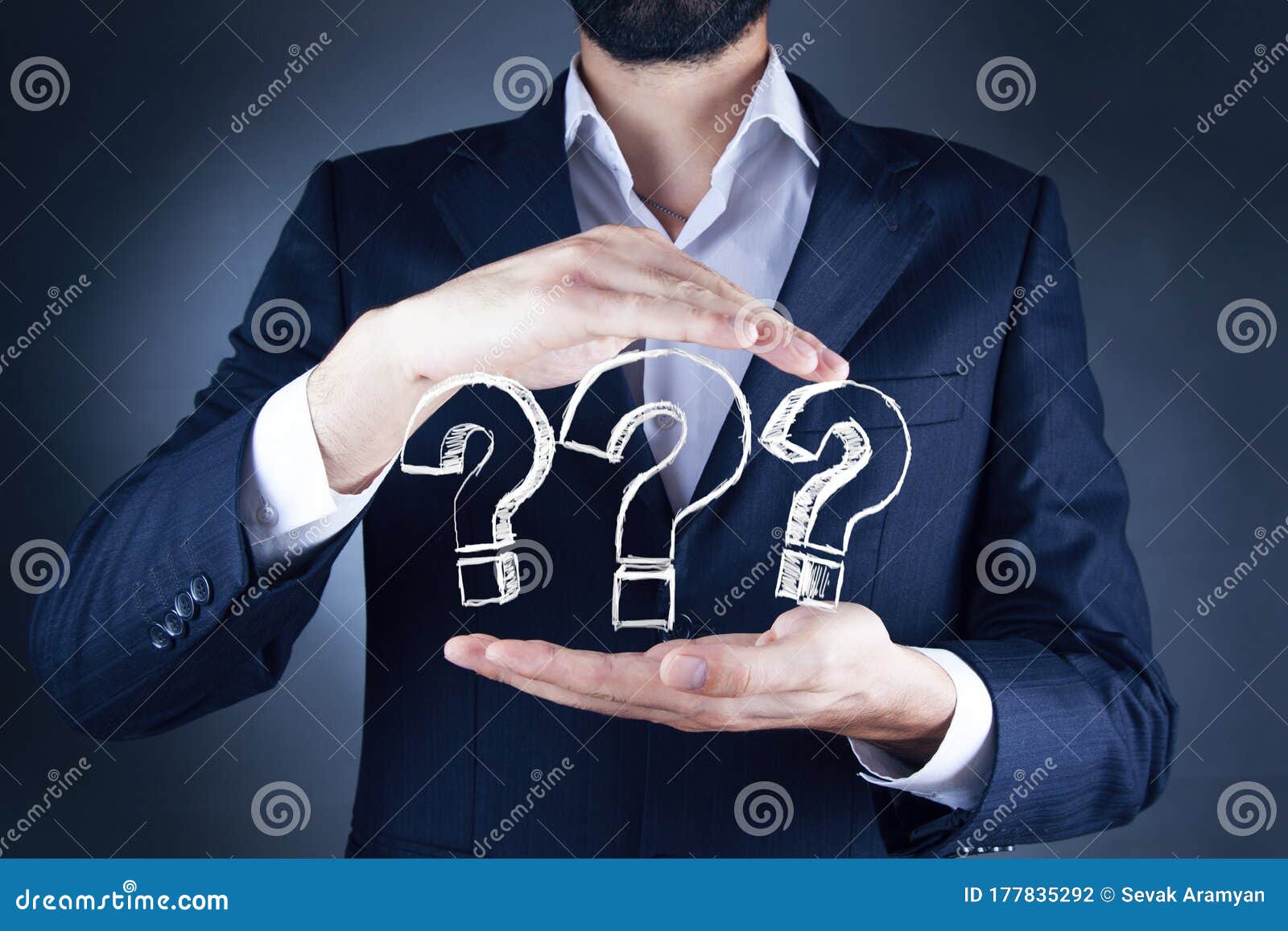Hand Holding Question Mark in Palms on Dark Background Stock Photo ...