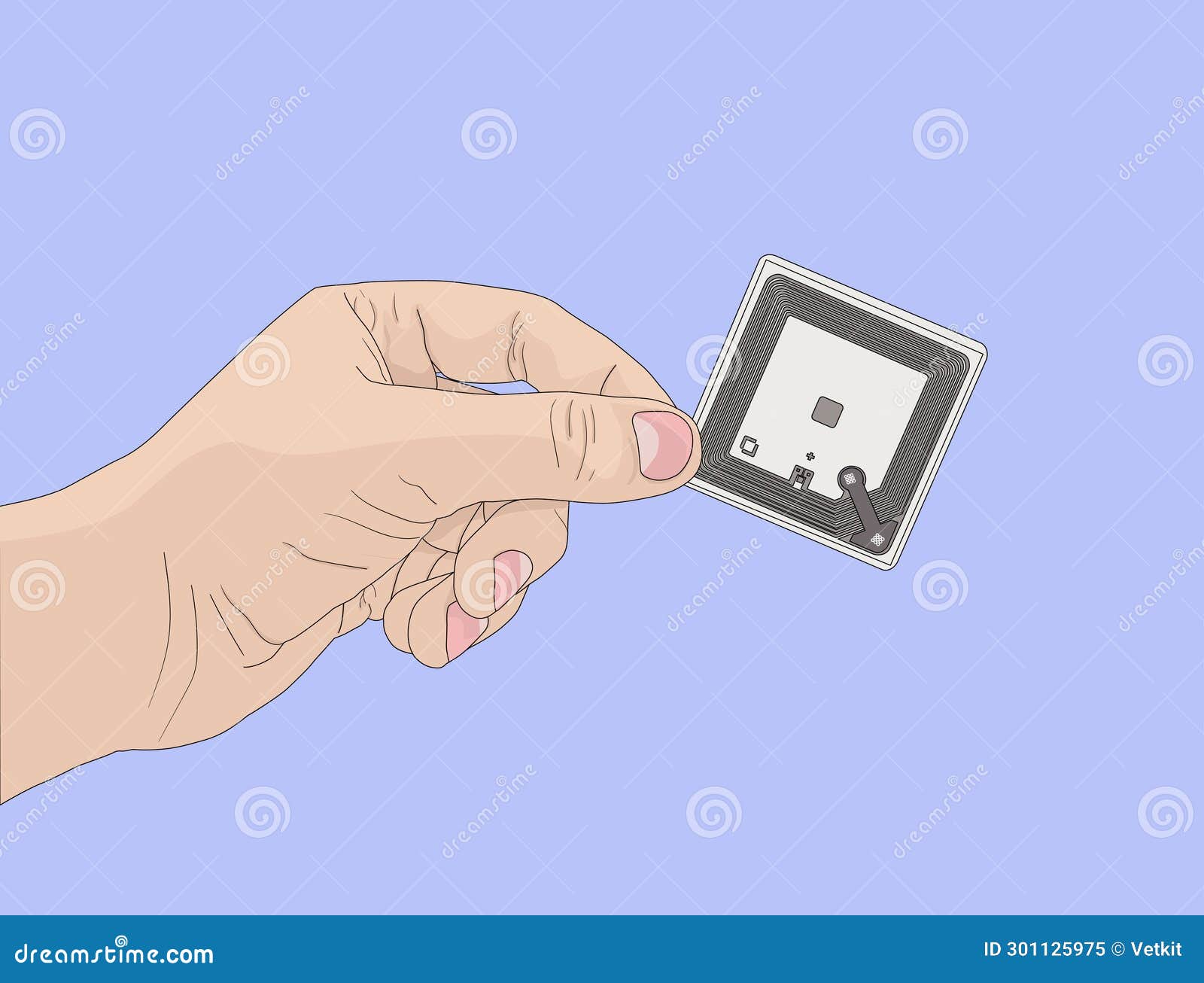 Hand Holding Radio Frequency Identification Symbol Stock Vector ...