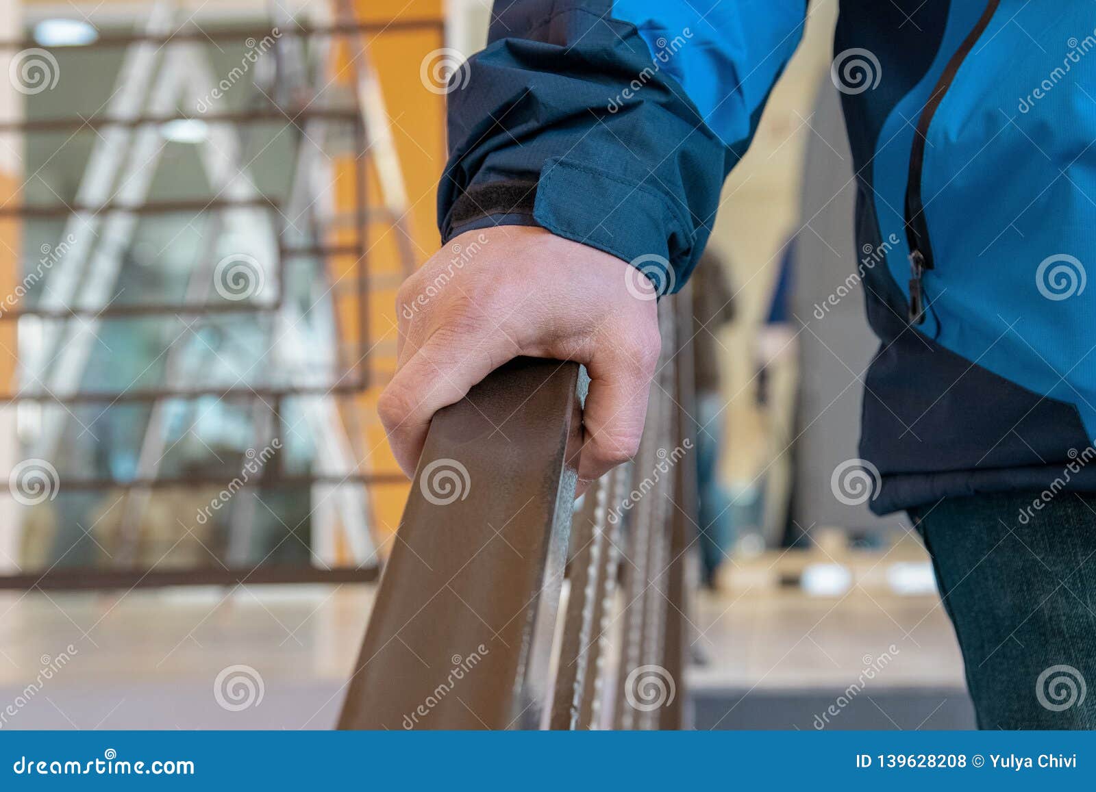 The Hand Holding the Railing Stock Photo - Image of white, safety ...