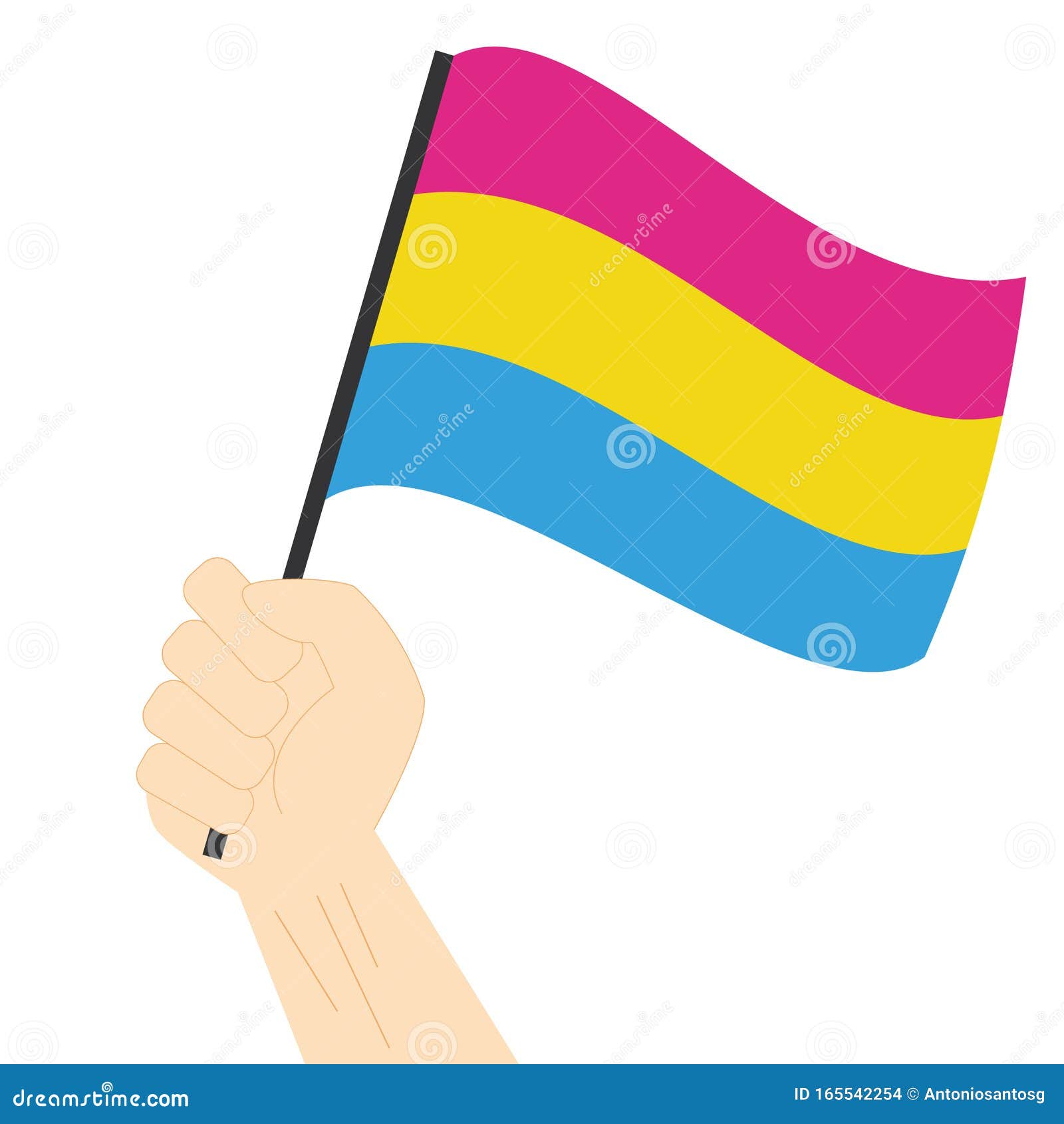 Pansexual Pride Flag Movement Lgbtq Toothpick Flag Cartoon Vector 222762179