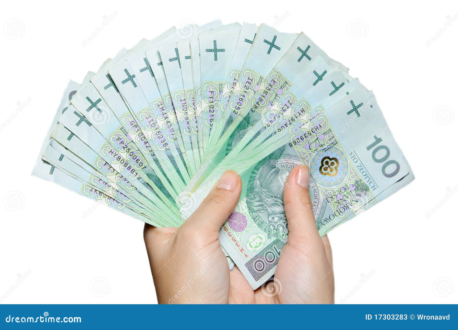 Hand Holding Range of Polish 100 Pln Banknotes Stock Image - Image of ...