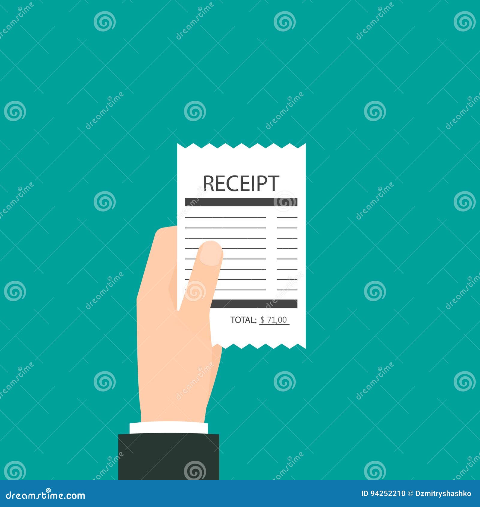 Man Holding Receipt Vector Illustration | CartoonDealer.com #94117442
