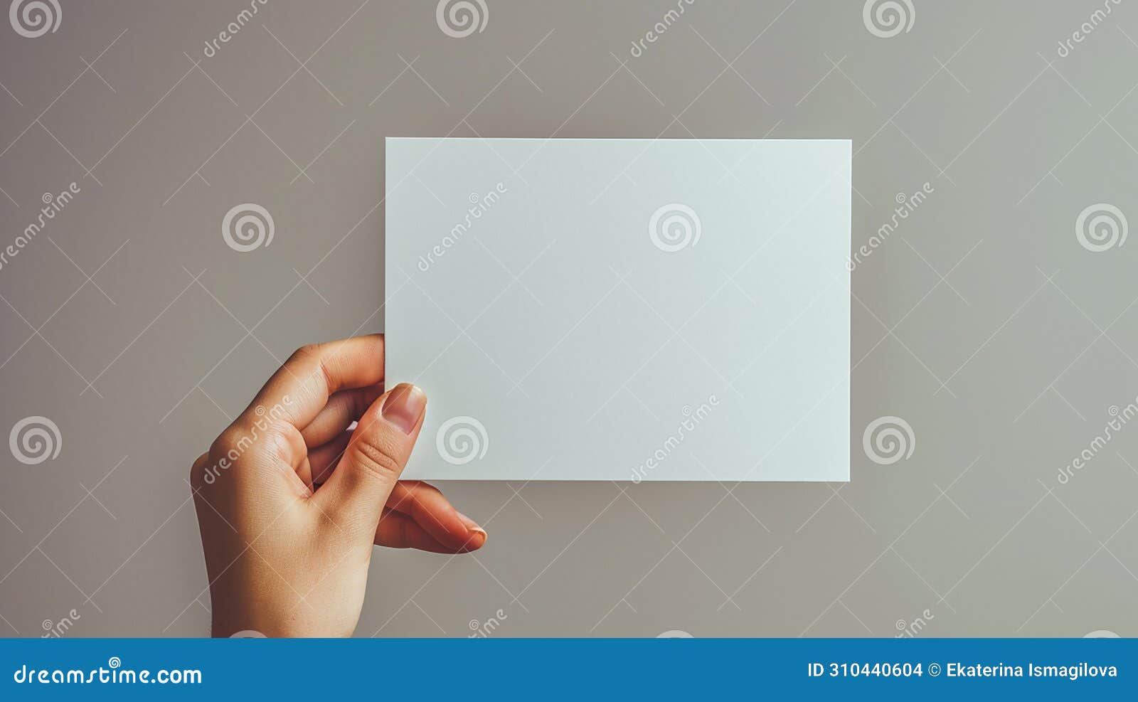 Hand Holding Rectangular Blank White Paper Board, Card for Advertising ...