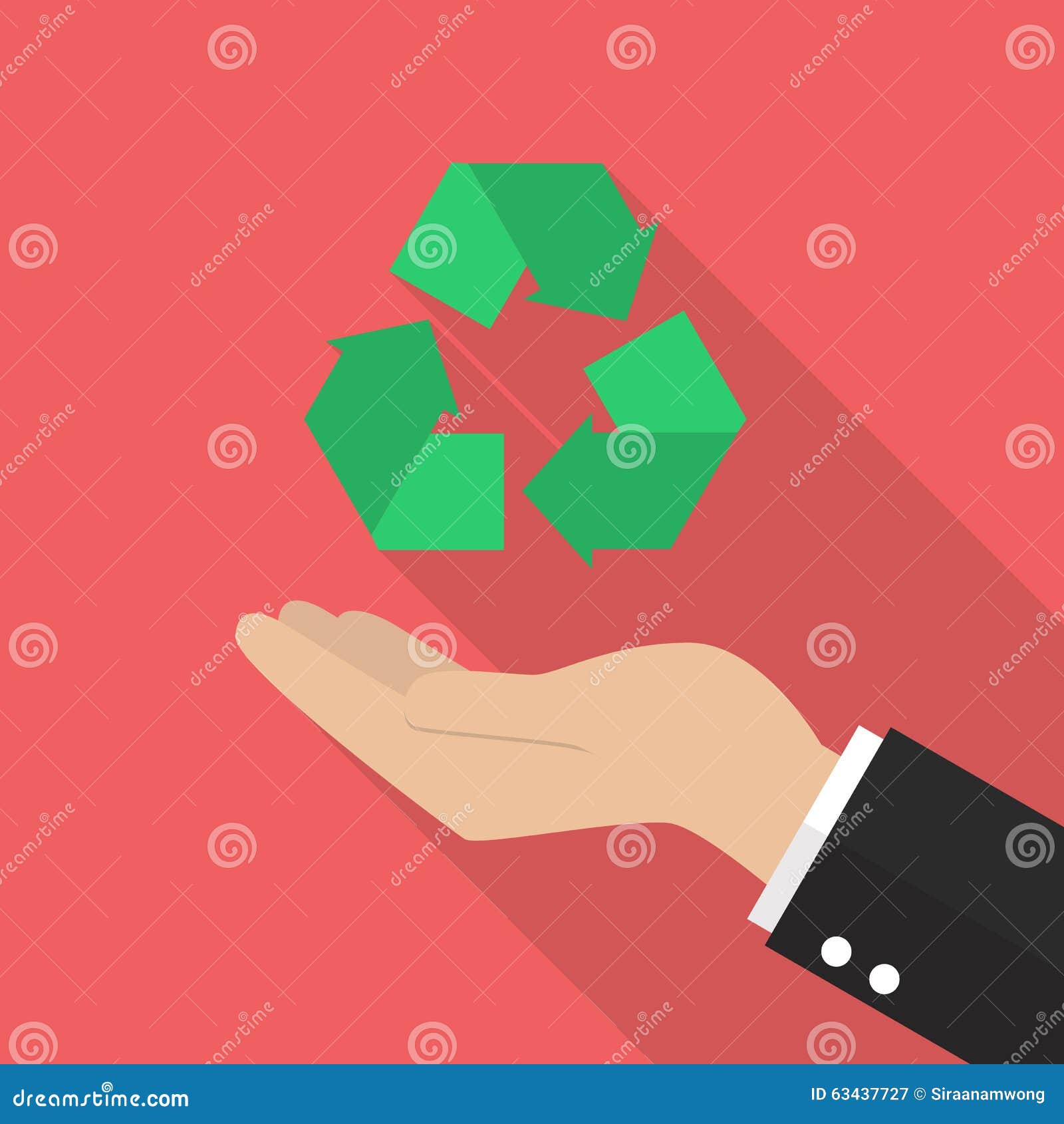 Hand holding recycle icon stock vector. Illustration of nature - 63437727