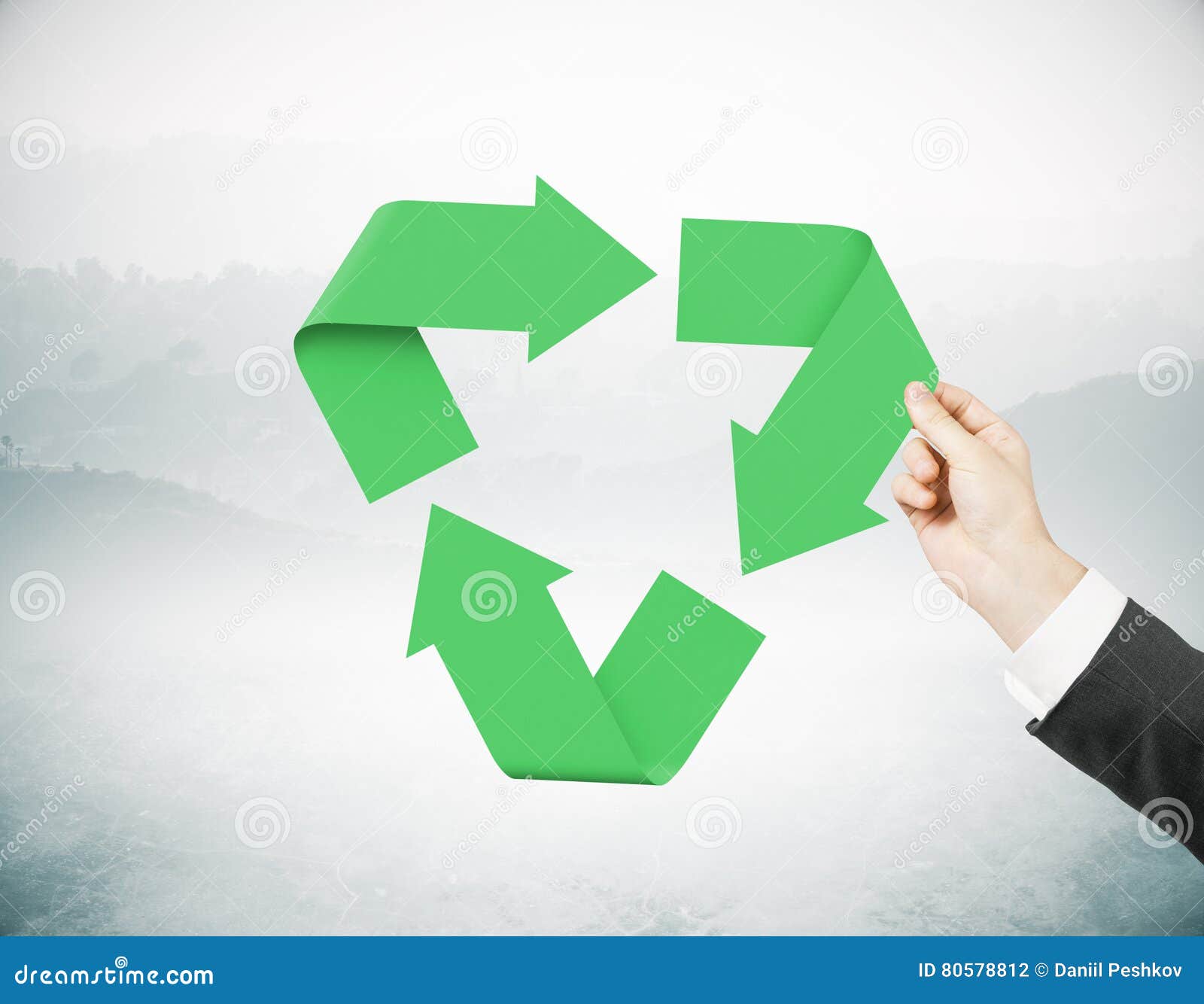 Hand Holding Recycling Symbol Stock Illustration - Illustration of ...