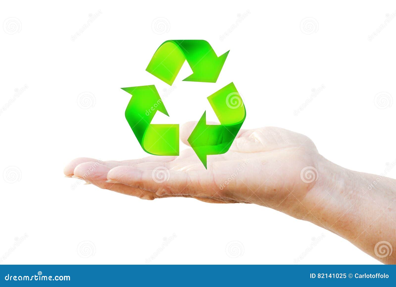 Hand Holding Recycling Symbol Stock Image - Image of human ...