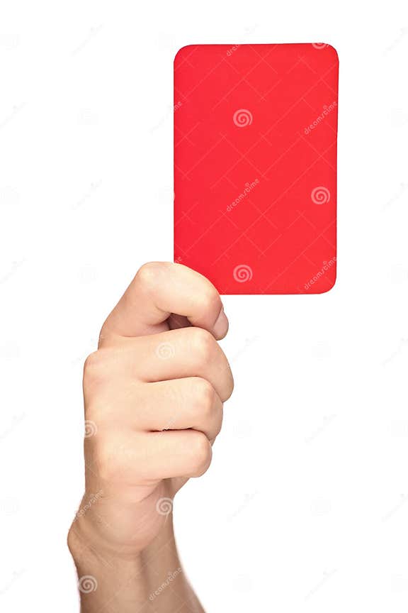 Hand holding a red card stock image. Image of admonition - 14859169