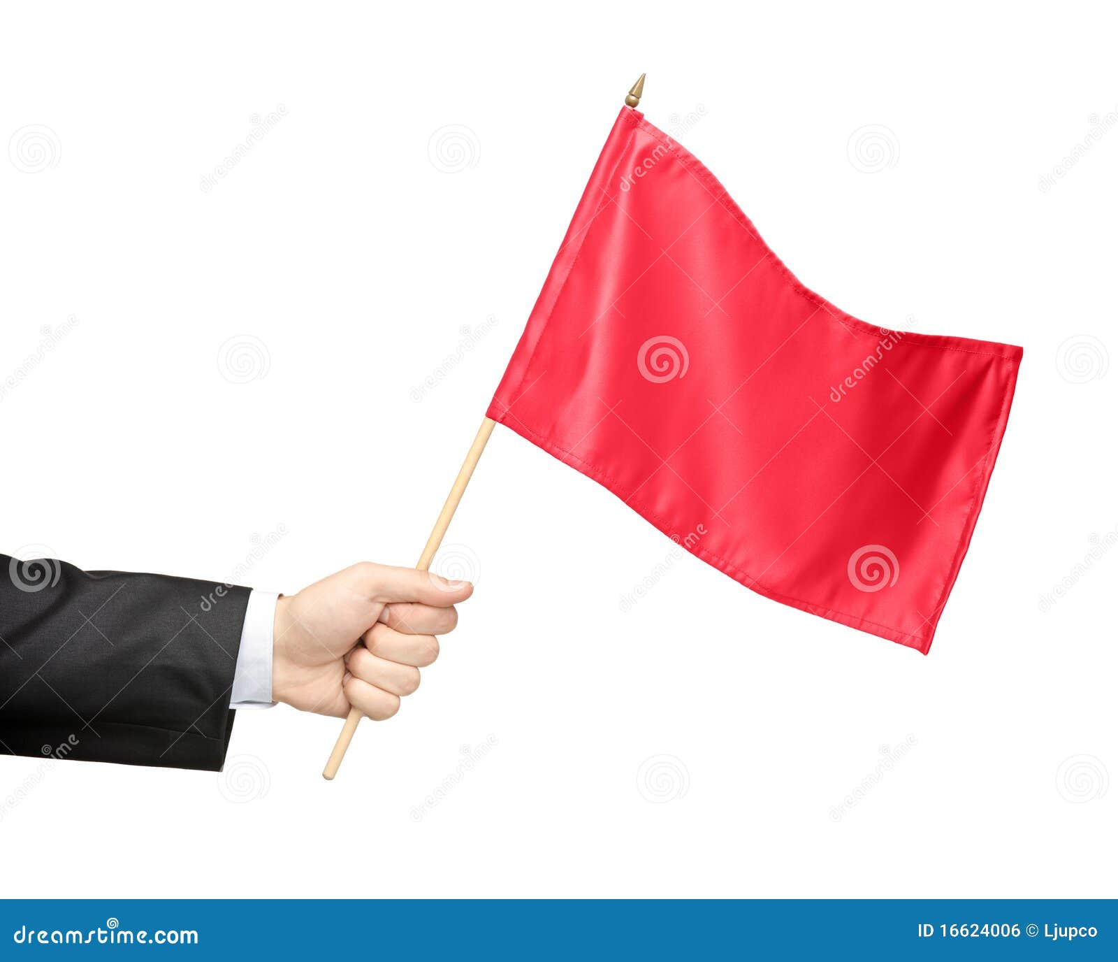 Hand Holding A Red Flag Royalty Free Stock Image - Image: 16624006