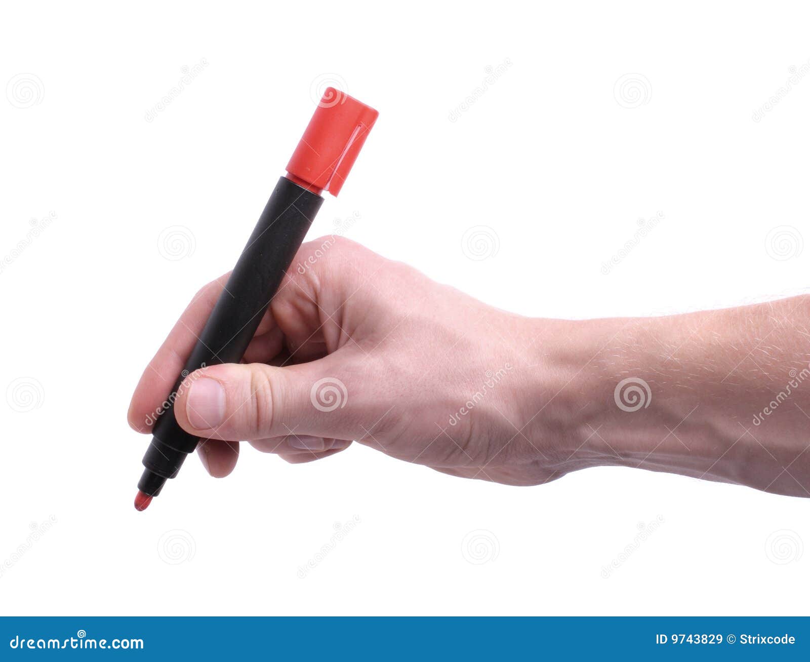 Hand Holding Red Highlighter Stock Image - Image of notate, closeup ...