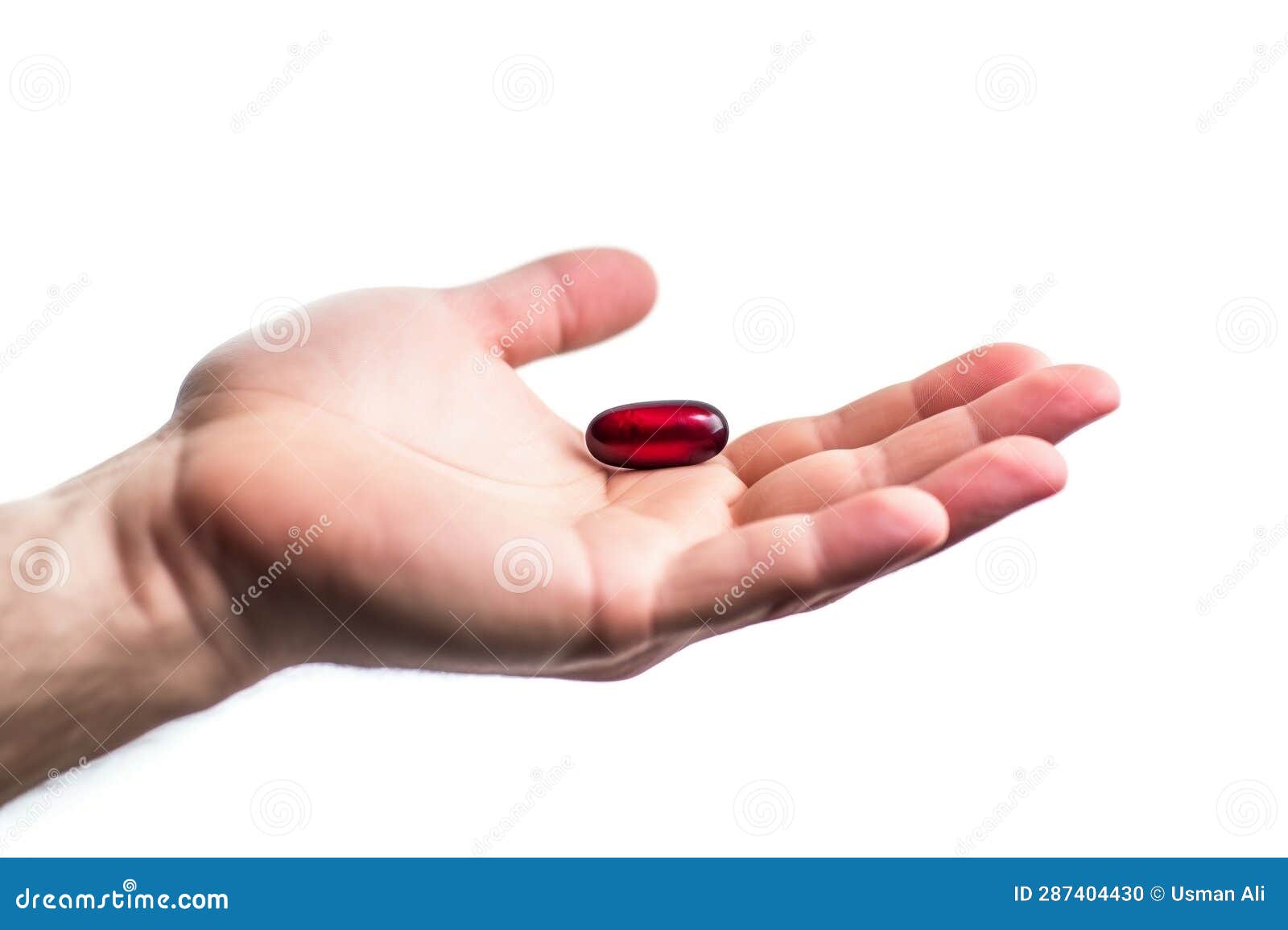 Hand Holding Red Pill Isolated on Transparent Background. AI Stock ...