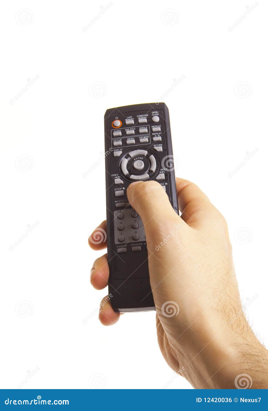 Hand Holding Remote stock photo. Image of infrared, isolated - 12420036