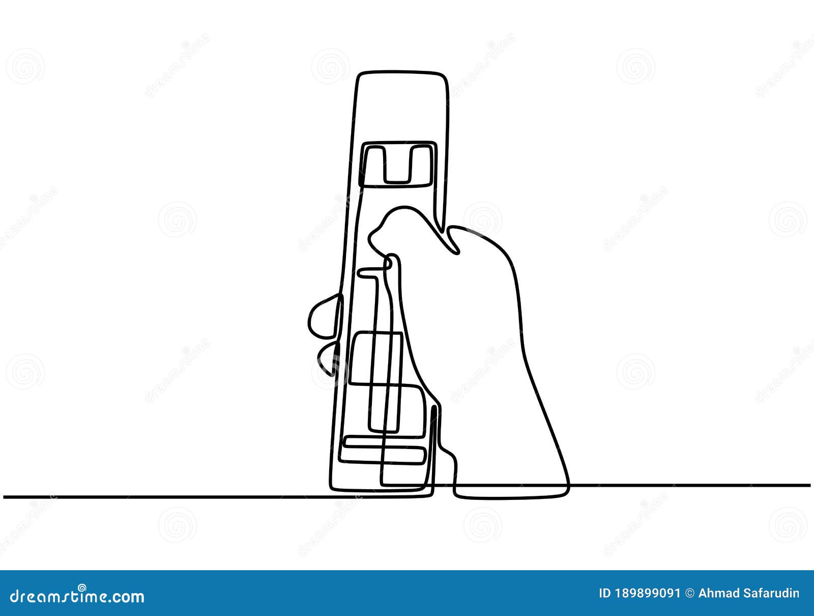 Hand Holding Remote. Continuous Line Drawing Stock Vector ...