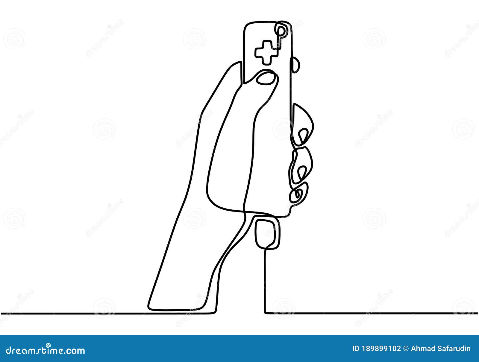 Hand Holding Remote. Continuous Line Drawing Stock Vector ...