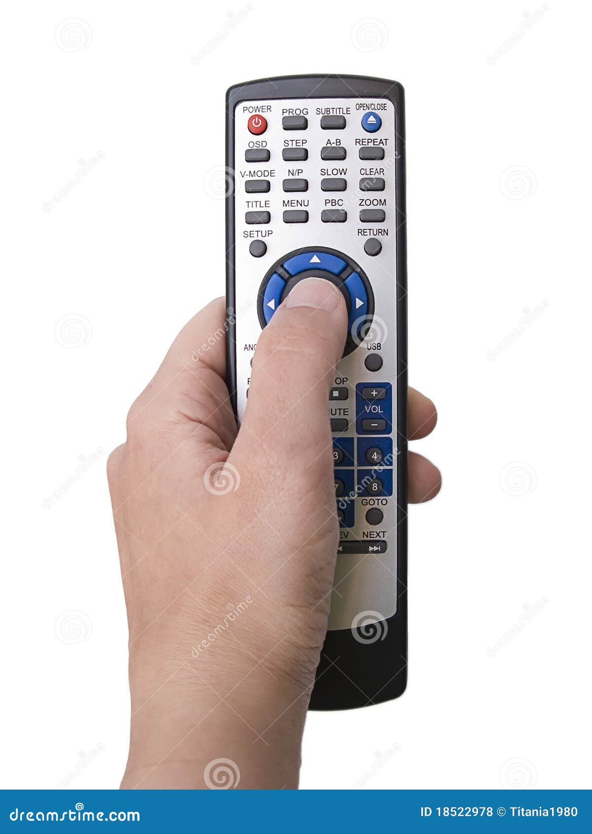 Hand Holding A Remote Control Royalty Free Stock Photos - Image: 18522978
