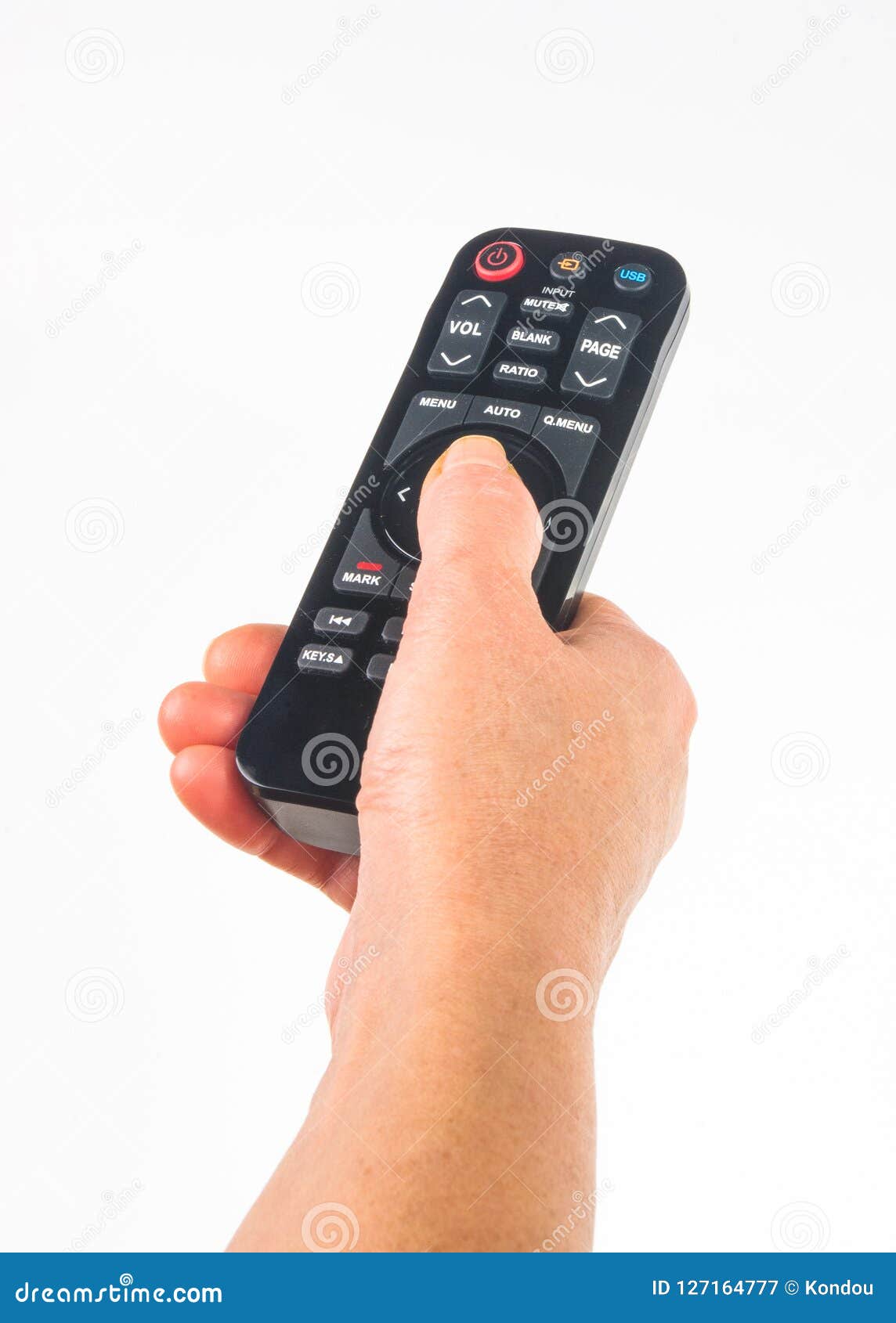 Hand Holding a Remote Control, Close Up Stock Image - Image of hand ...