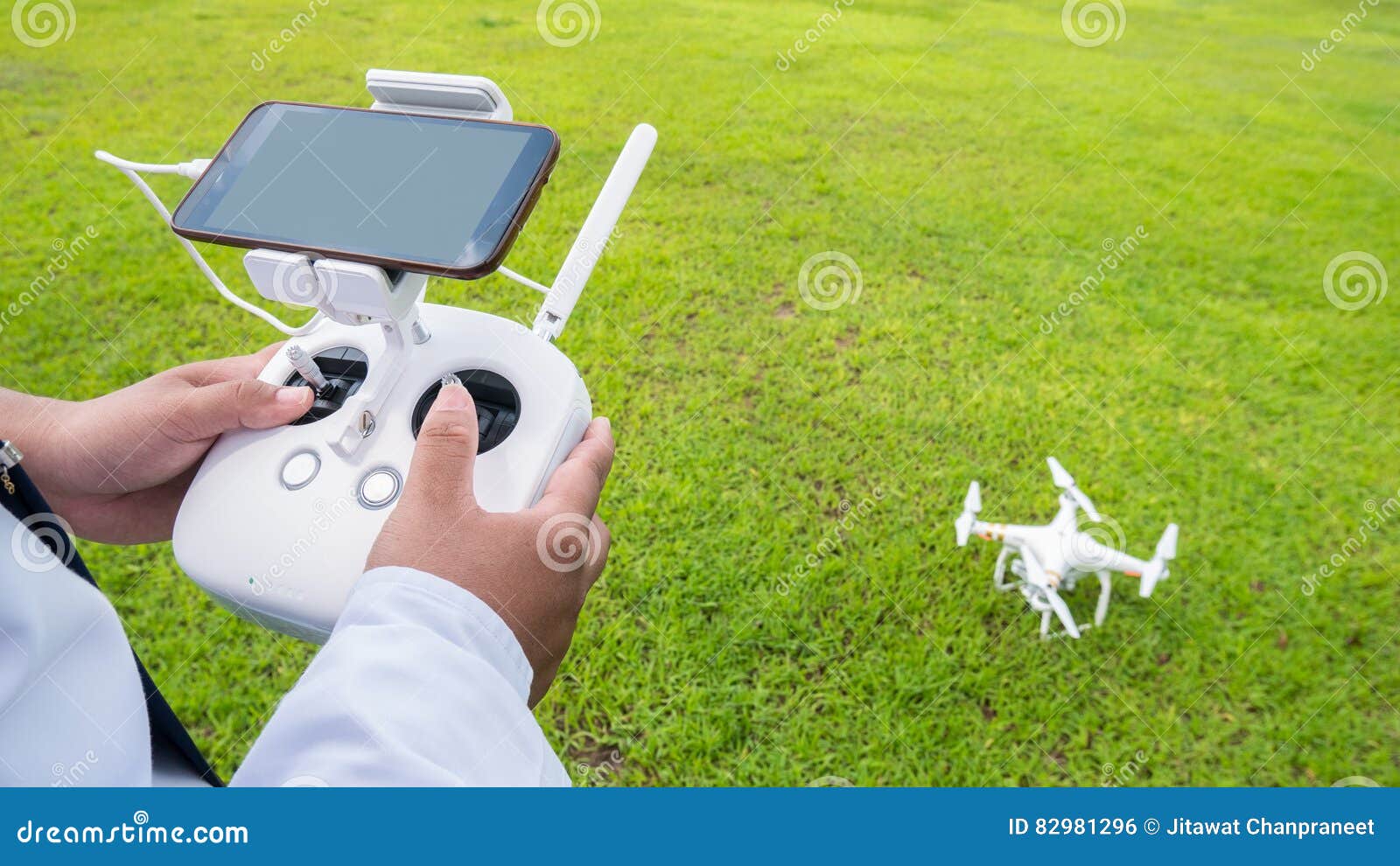Hand Holding on Remote for Control Drone. Stock Photo - Image of remote ...