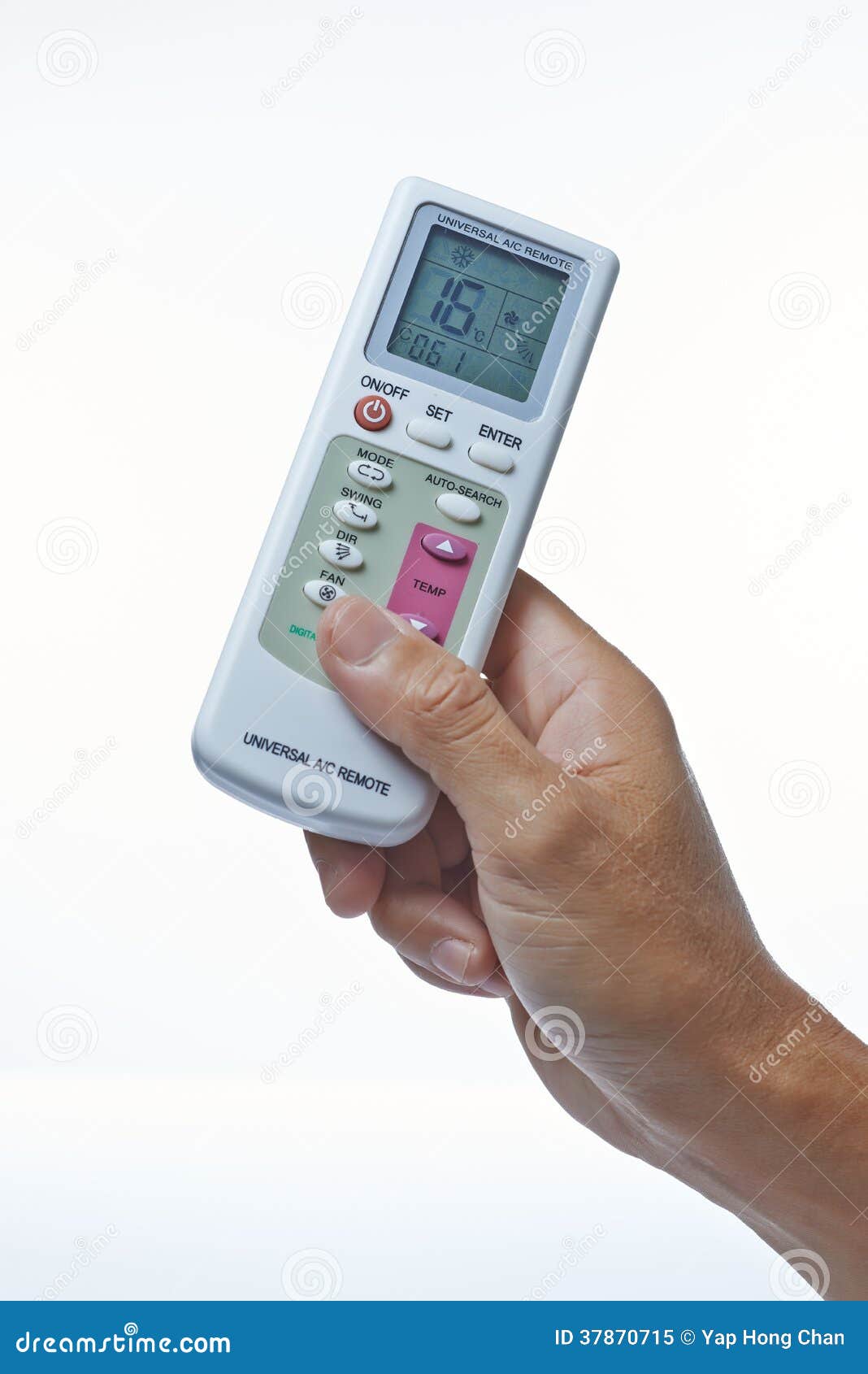 Hand Holding Remote Control Stock Image - Image of infrared, cooling ...