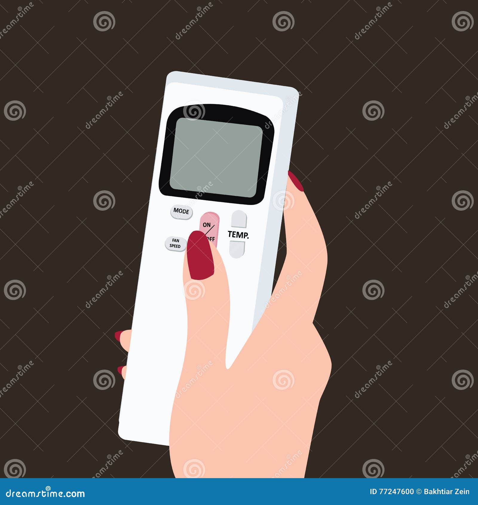 Holding The Ac Remote, Turn On The Ac Remote Vector Illustration ...