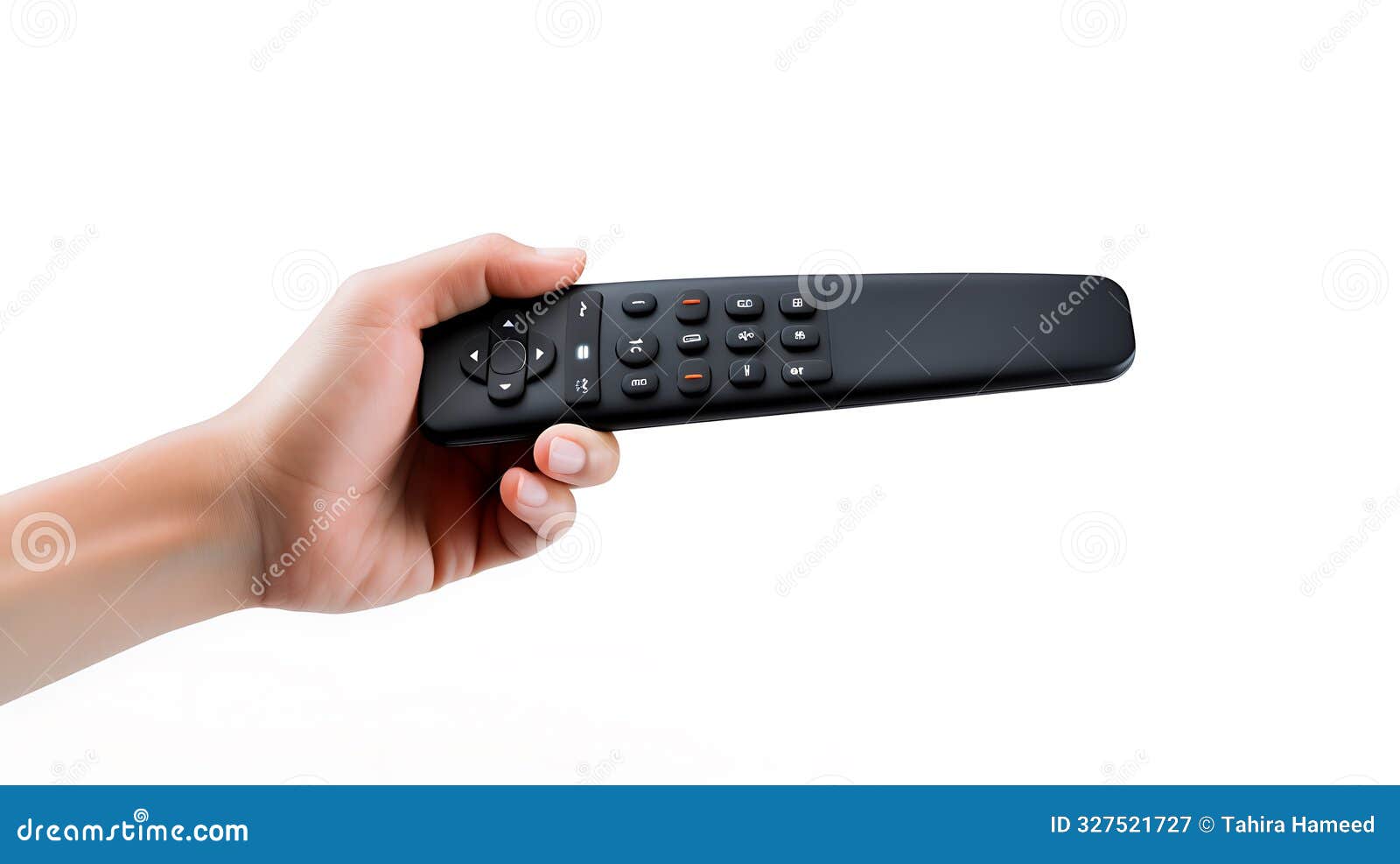 Hand Holding a Remote Control Isolated on White Stock Illustration ...