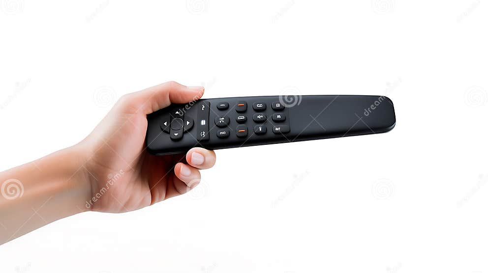 Hand Holding a Remote Control Isolated on White Stock Illustration ...