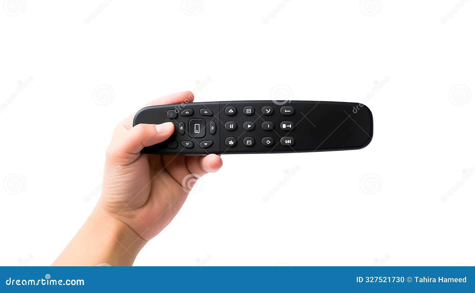 Hand Holding a Remote Control Isolated on White Stock Illustration ...