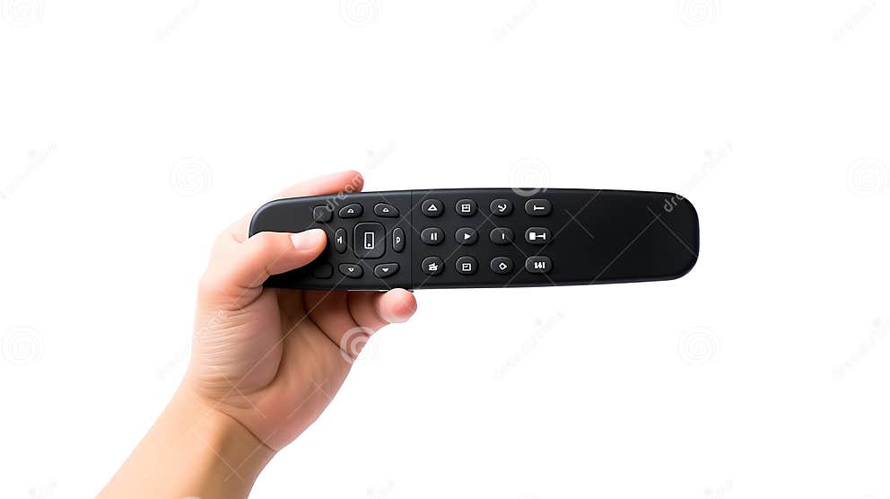Hand Holding a Remote Control Isolated on White Stock Illustration ...