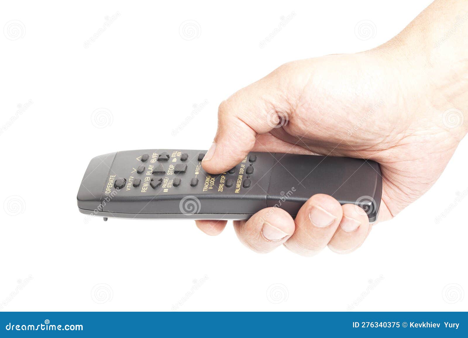 Hand Holding Remote Control Isolated on White Background Stock Image ...