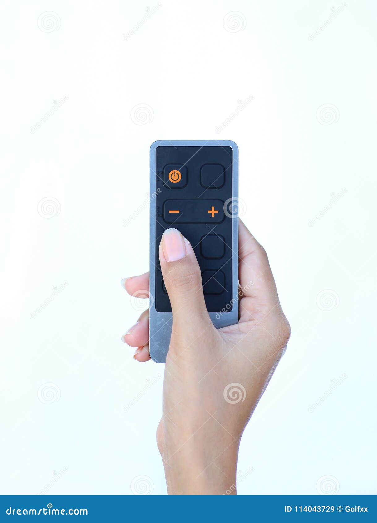Hand Holding Remote Control on White Background Stock Image - Image of ...