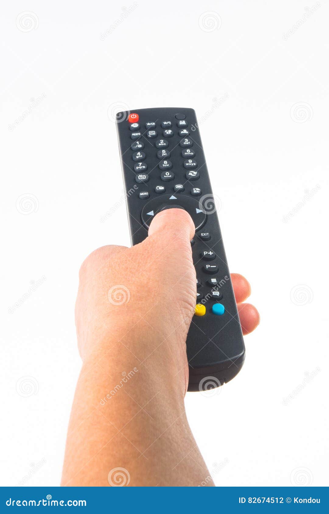 Hand Holding a Remote Control Stock Photo - Image of male, human: 82674512