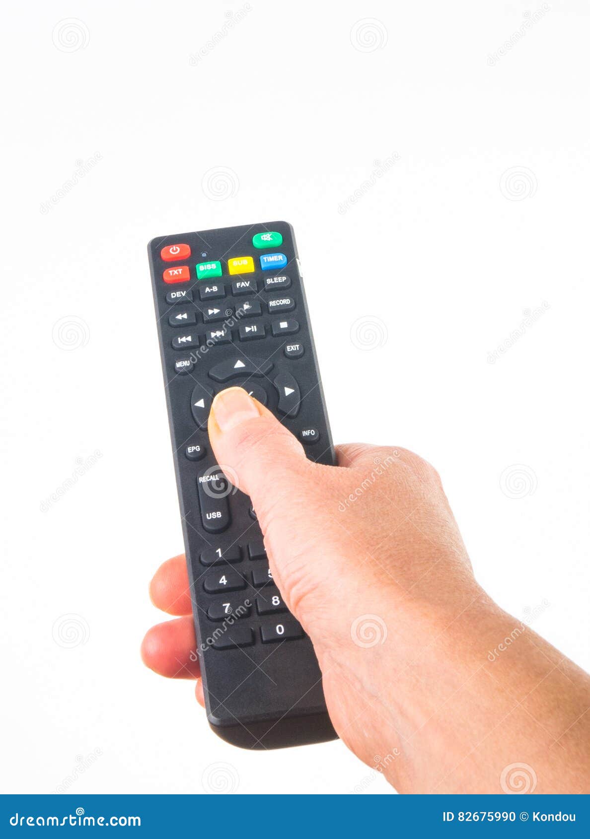 Hand Holding a Remote Control Stock Photo - Image of hold, equipment ...