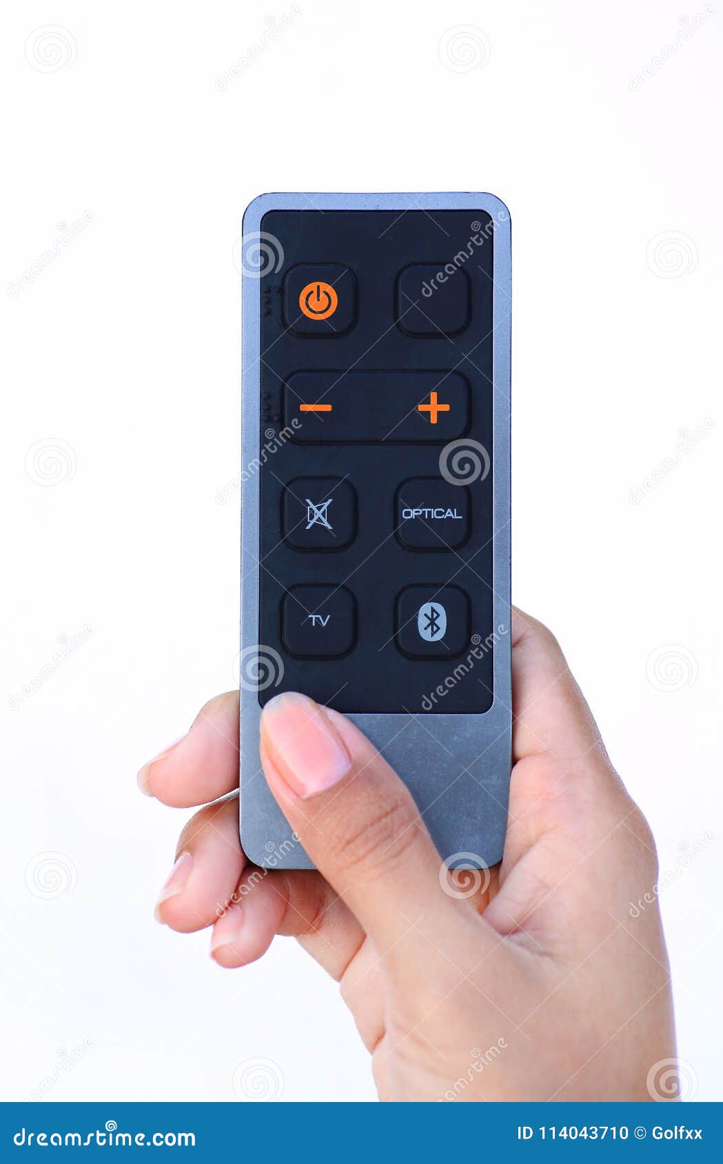 Hand Holding Remote Control on White Background Stock Photo - Image of ...
