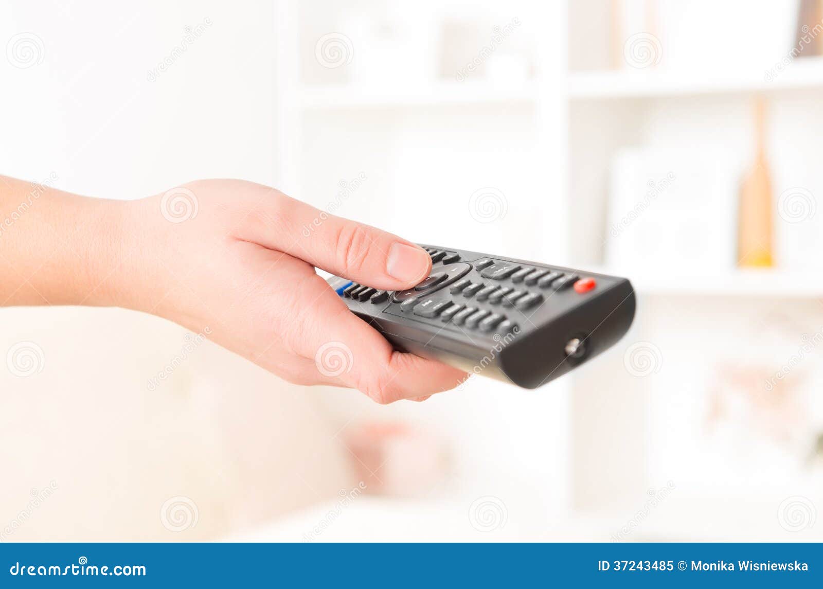 Hand Holding Remote Controller Stock Image - Image of aiming ...