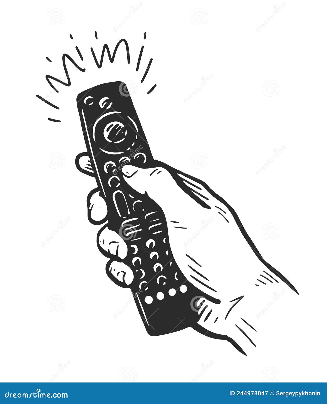 Hand Holding Remote Controller Pop Art Retro Style. Control Vector ...