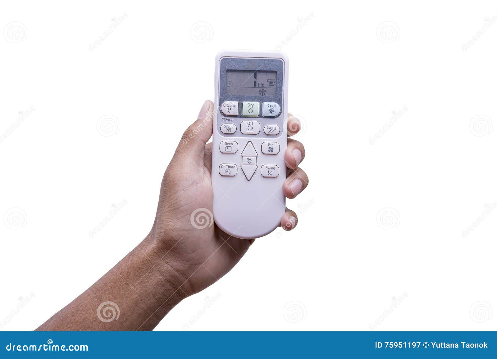 Hand Holding Remote Isolated on White Background Stock Image - Image of ...