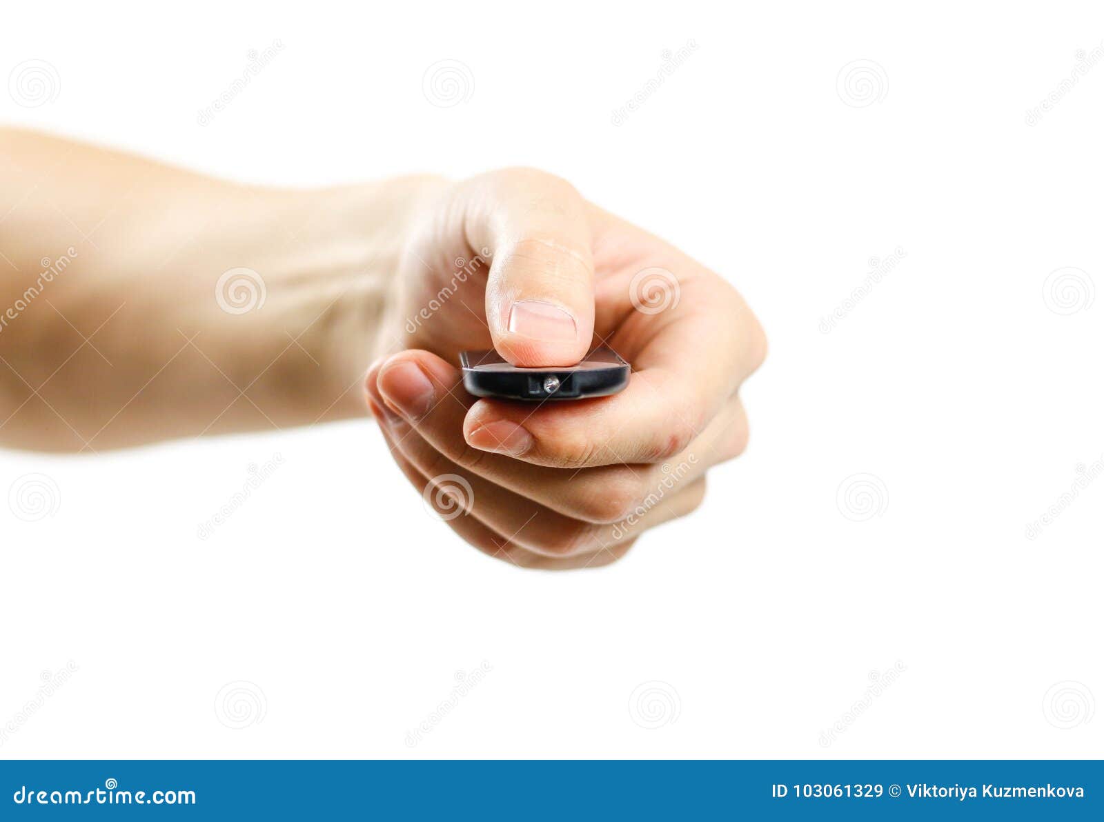 The Hand Holding the Remote. the Remote Aimed at the Camera Stock Image ...